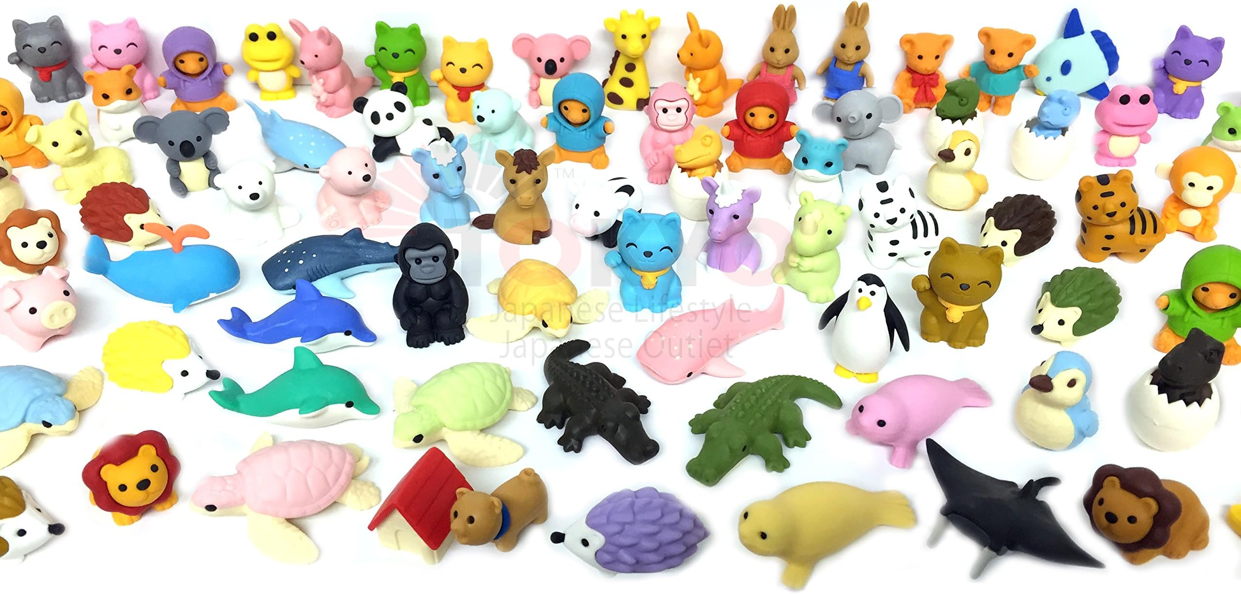 Amazon.com: Pencil Eraser Animal Collection IWAKO Japanese Erasers ...