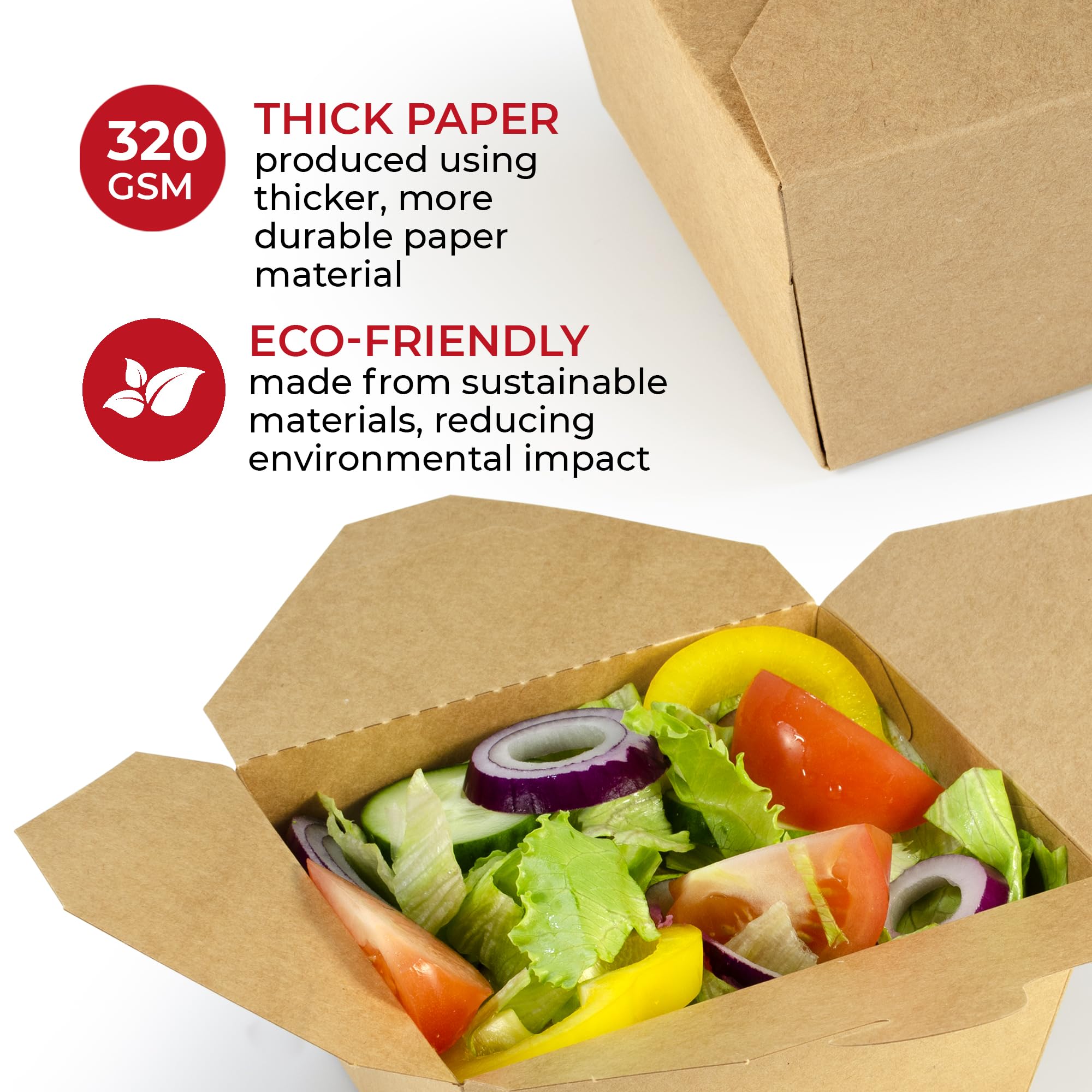 Snapklik.com : SPARGOS Kraft Brown Take Out Boxes 30 Oz