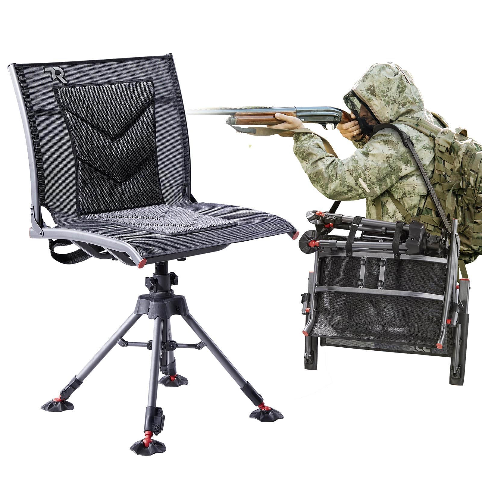 Snapklik.com : 360 Degree Swivel Hunting Blind Chair,400 Lbs Capacity ...