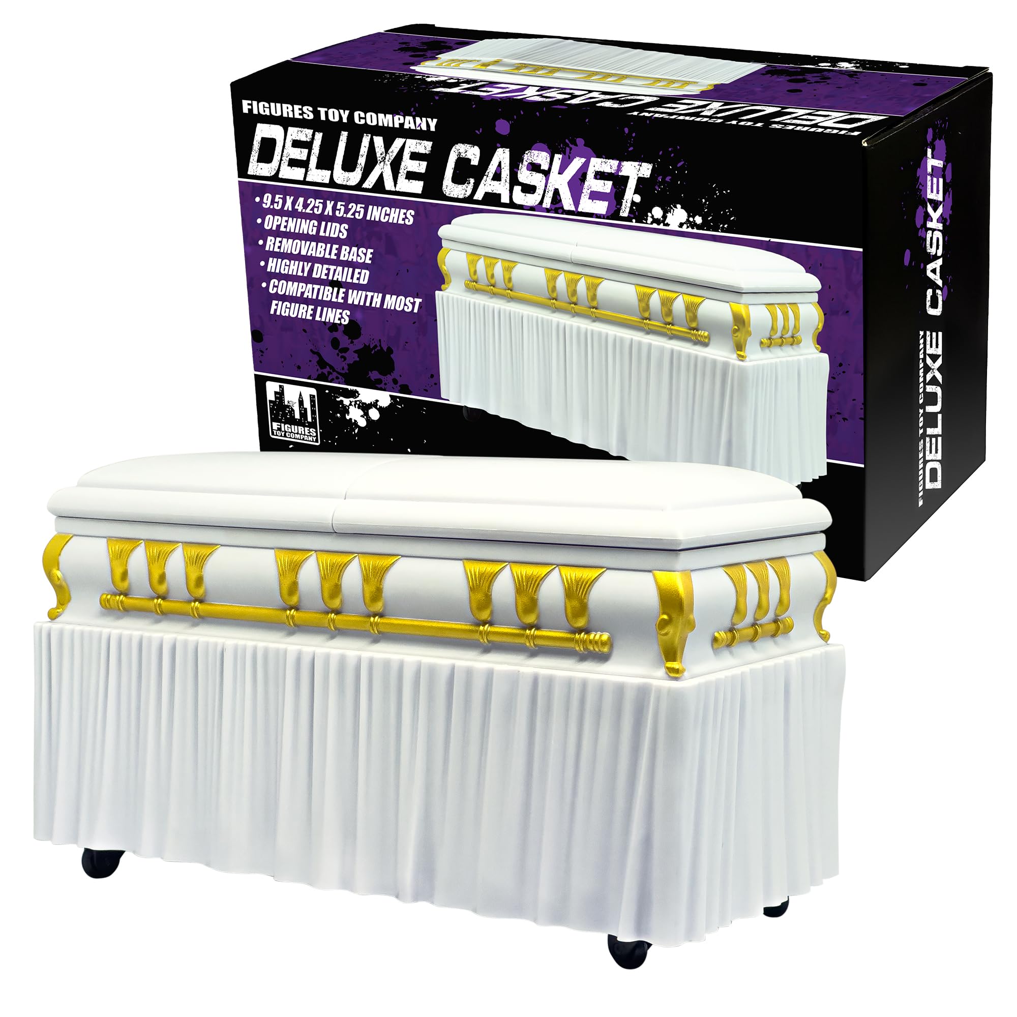 Amazon.com: Deluxe White Casket for Wrestling Action Figures with ...