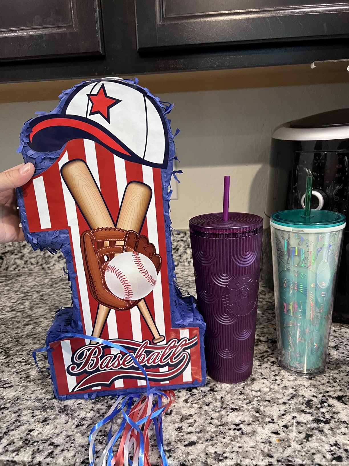 Amazon.com: Ferraycle Baseball Number 1 Pinata for 1st Birthday Party ...