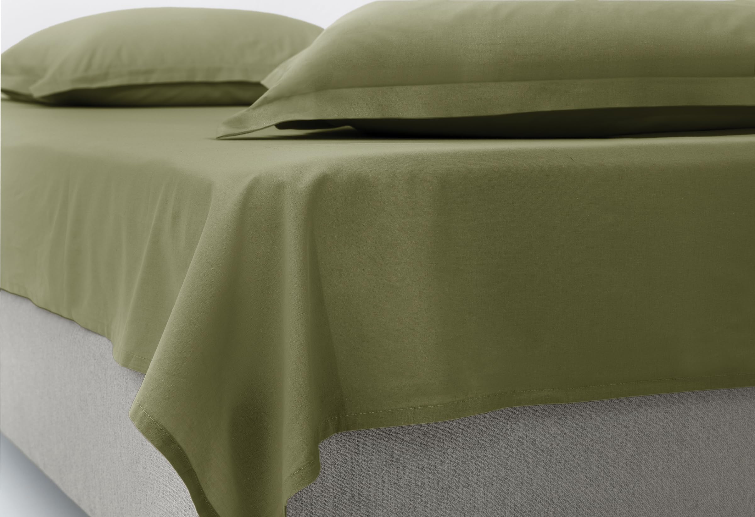 Amazon.com: Yatas Bedding Penny Flat Sheet, Green Color King Size ...
