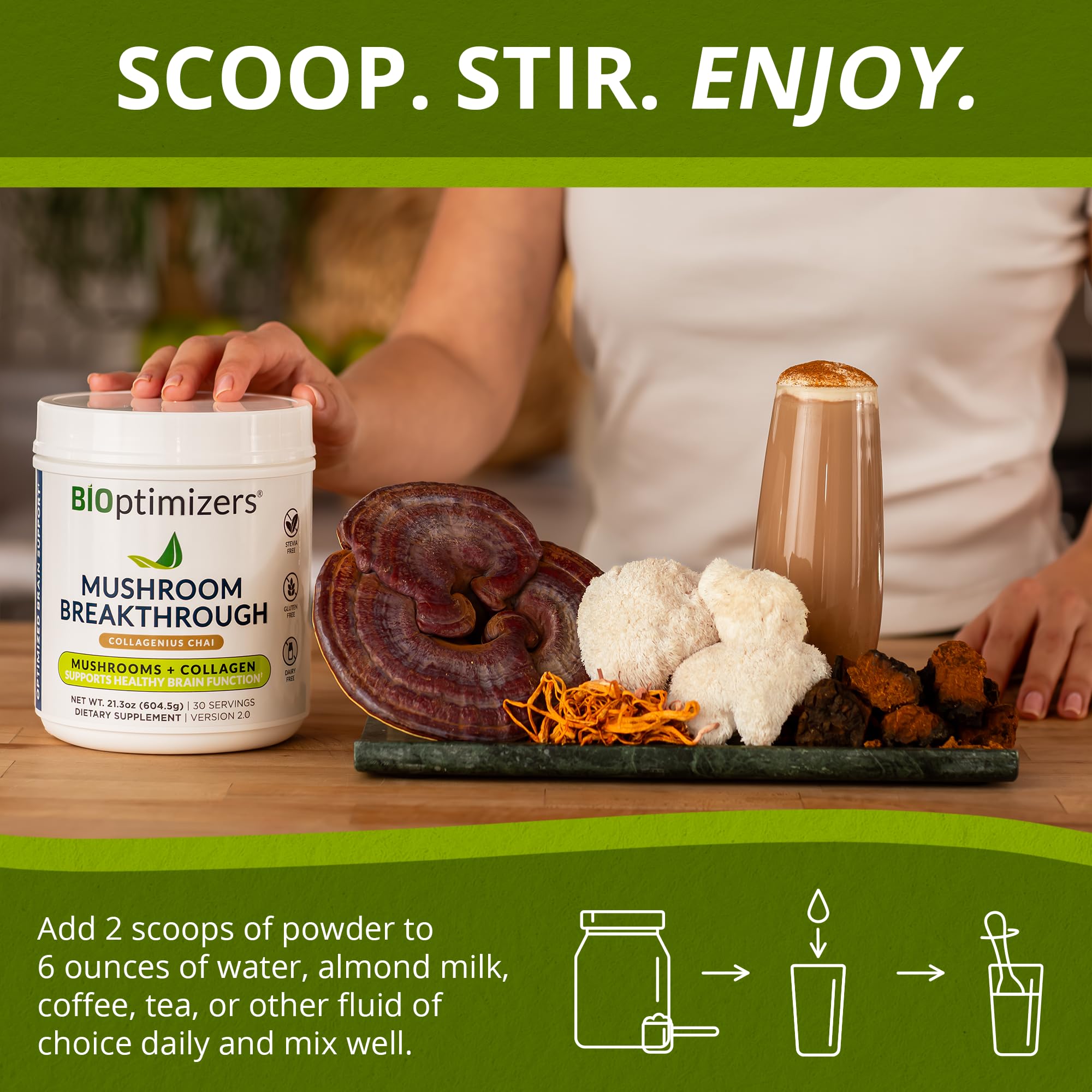 Snapklik.com : BiOptimizers Mushroom Breakthrough - Chai Flavor ...