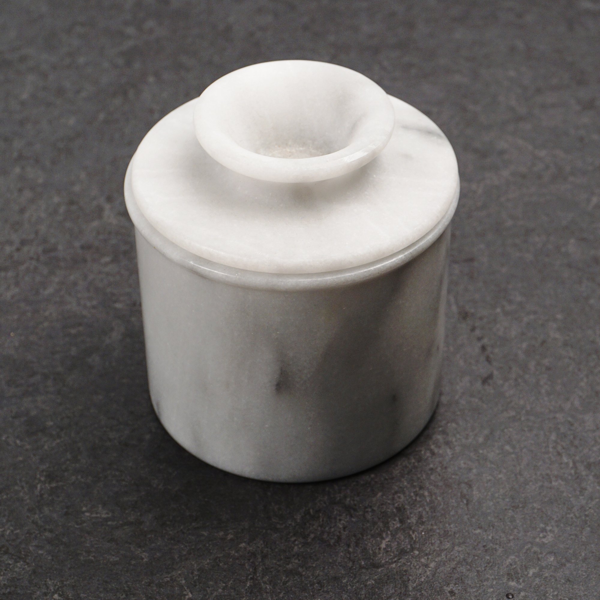 Snapklik.com : White Marble French Butter Pot, Holds One Stick Or 1/2 ...