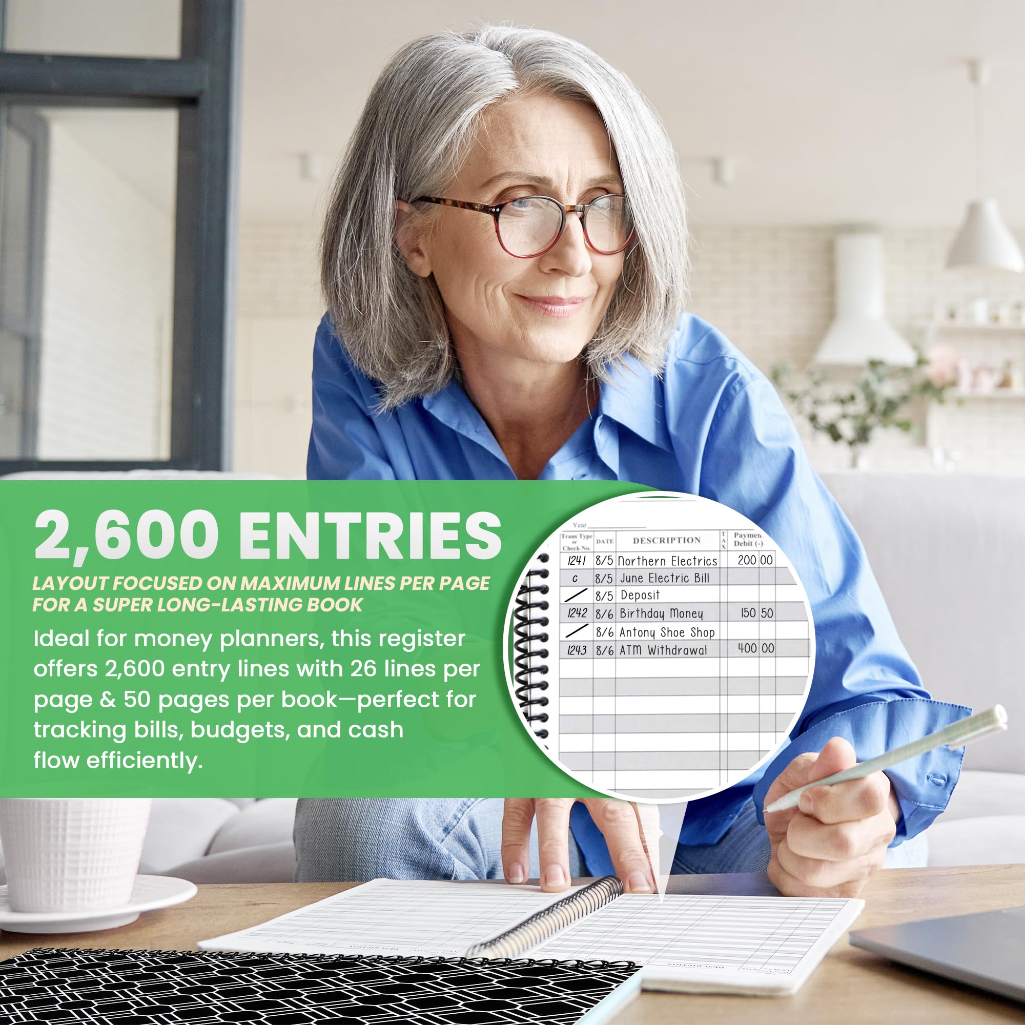 Snapklik.com : The Superior Registers Premium Check Book Register ...