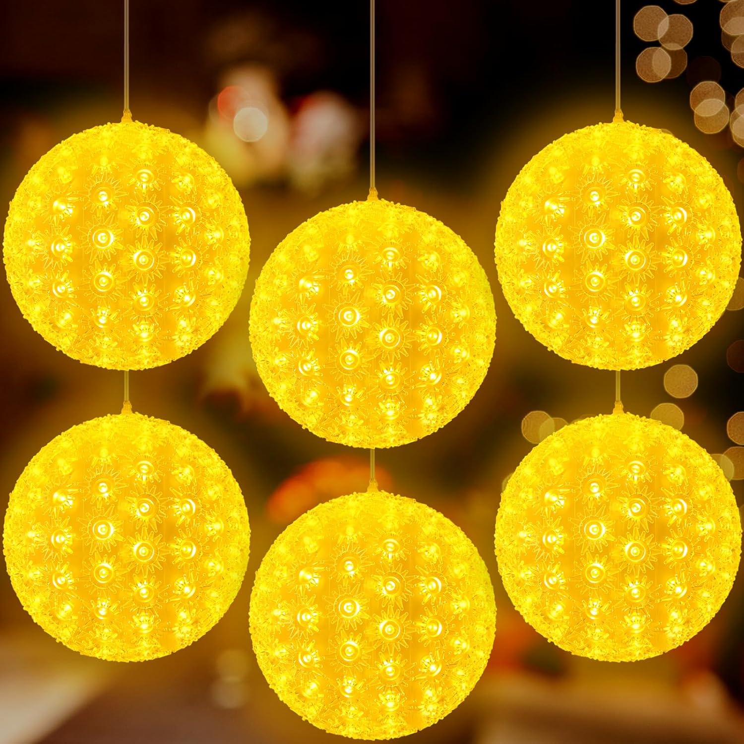 Amazon.com: Baquler 6 Pcs 6" Christmas Starlight Sphere 100 LED Lighted ...