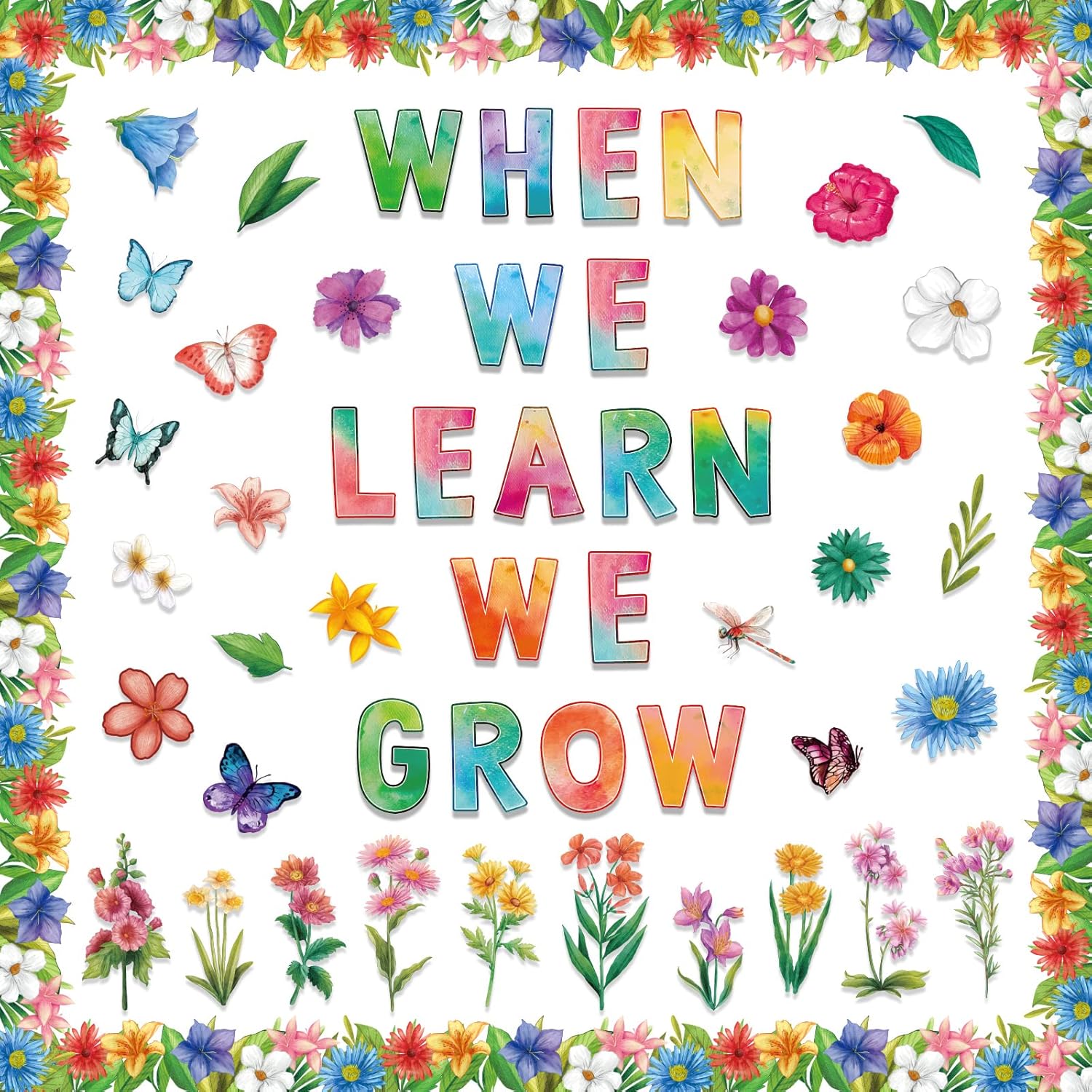 Amazon.com: Spring Bulletin Board Decorations Spring Flower Bulletin ...