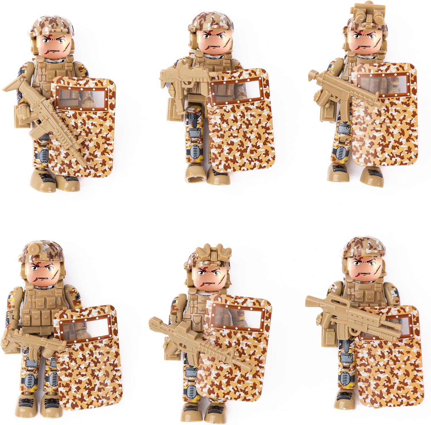 Amazon.com: Lrdboeg 6 PCS Tactical Brick Soldiers Minifigures Bundle ...