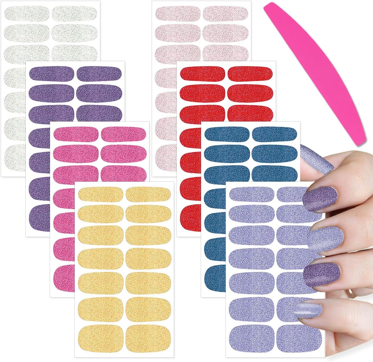 Amazon.com: SILPECWEE 40 Sheets Toe Nail Stickers Full Nail Wraps ...