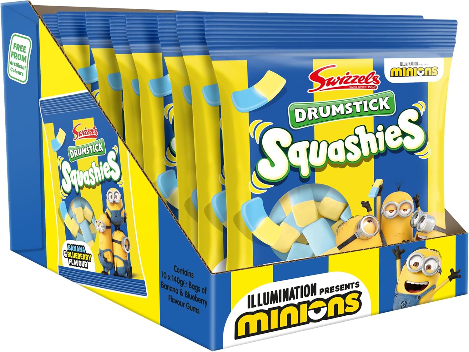 Swizzels Squashies Minion Sweets - Banana & Blueberry Flavour Sweets ...