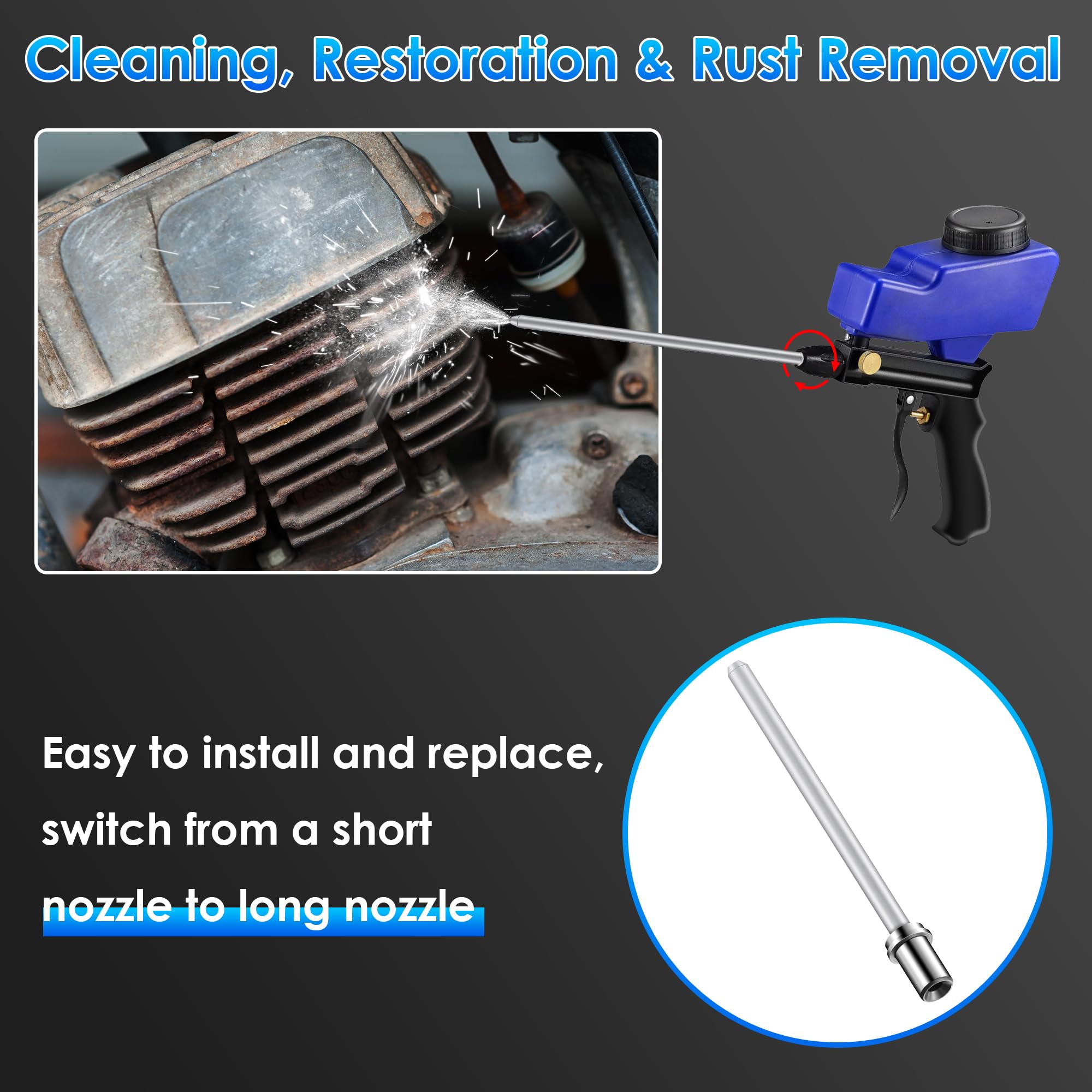 Carbon Cleaning Sandblaster Attachment Sand Blaster Long Nozzle ...