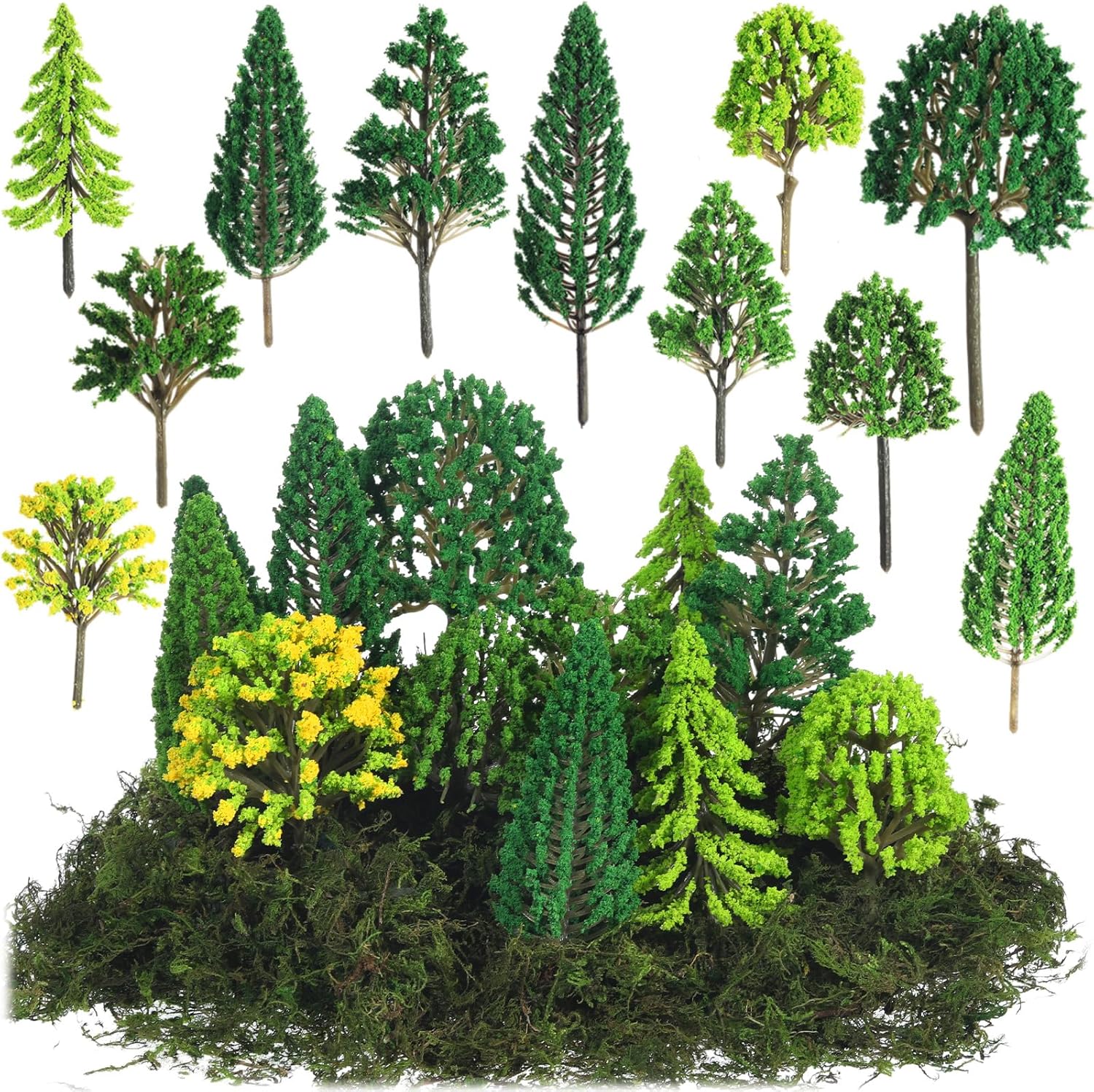 Amazon.com: Tigeen 28 Pcs Model Trees Mixed Model with 1.4 Ounce Faux ...