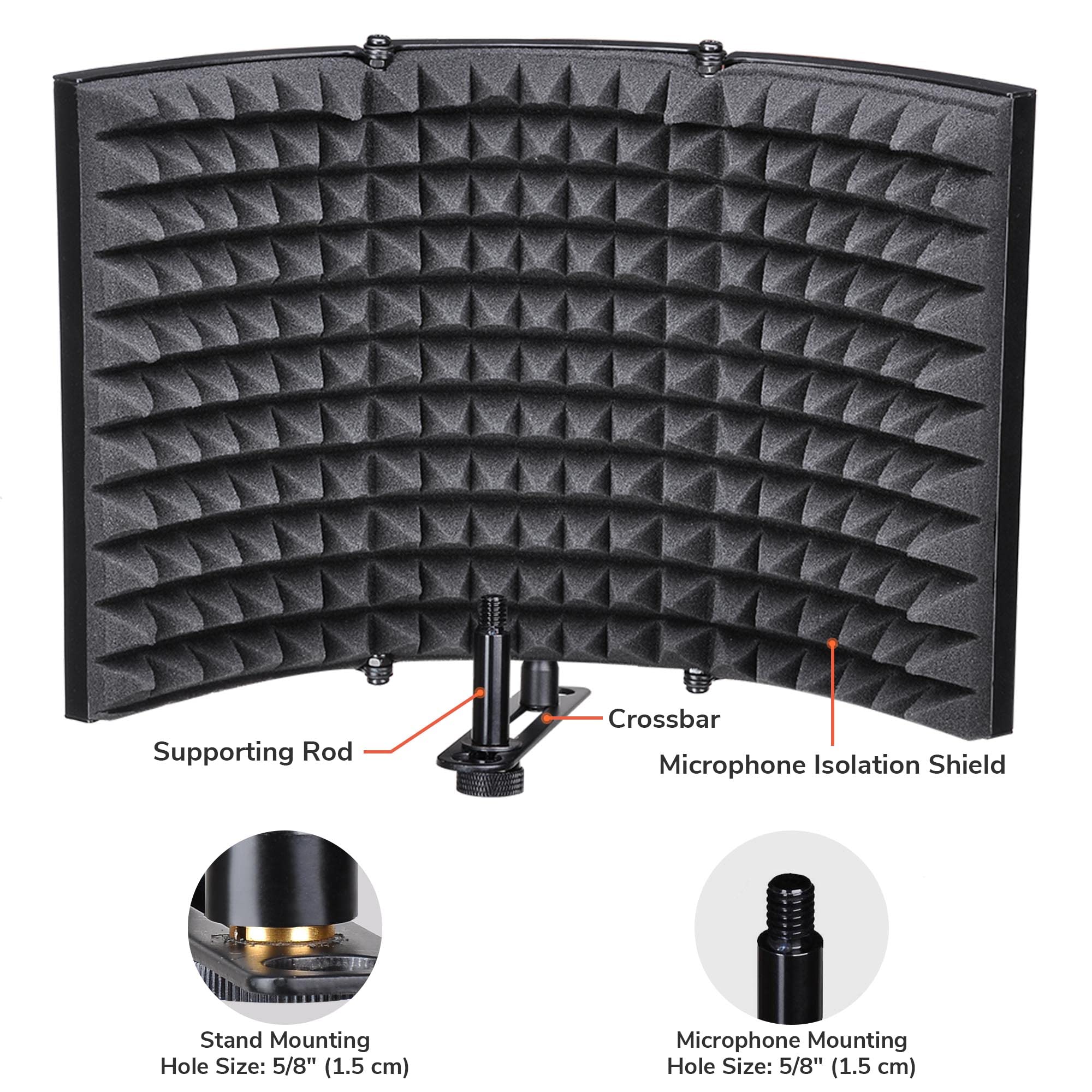 Snapklik.com : Studio 13x10" Microphone Isolation Shield Acoustic Foam ...