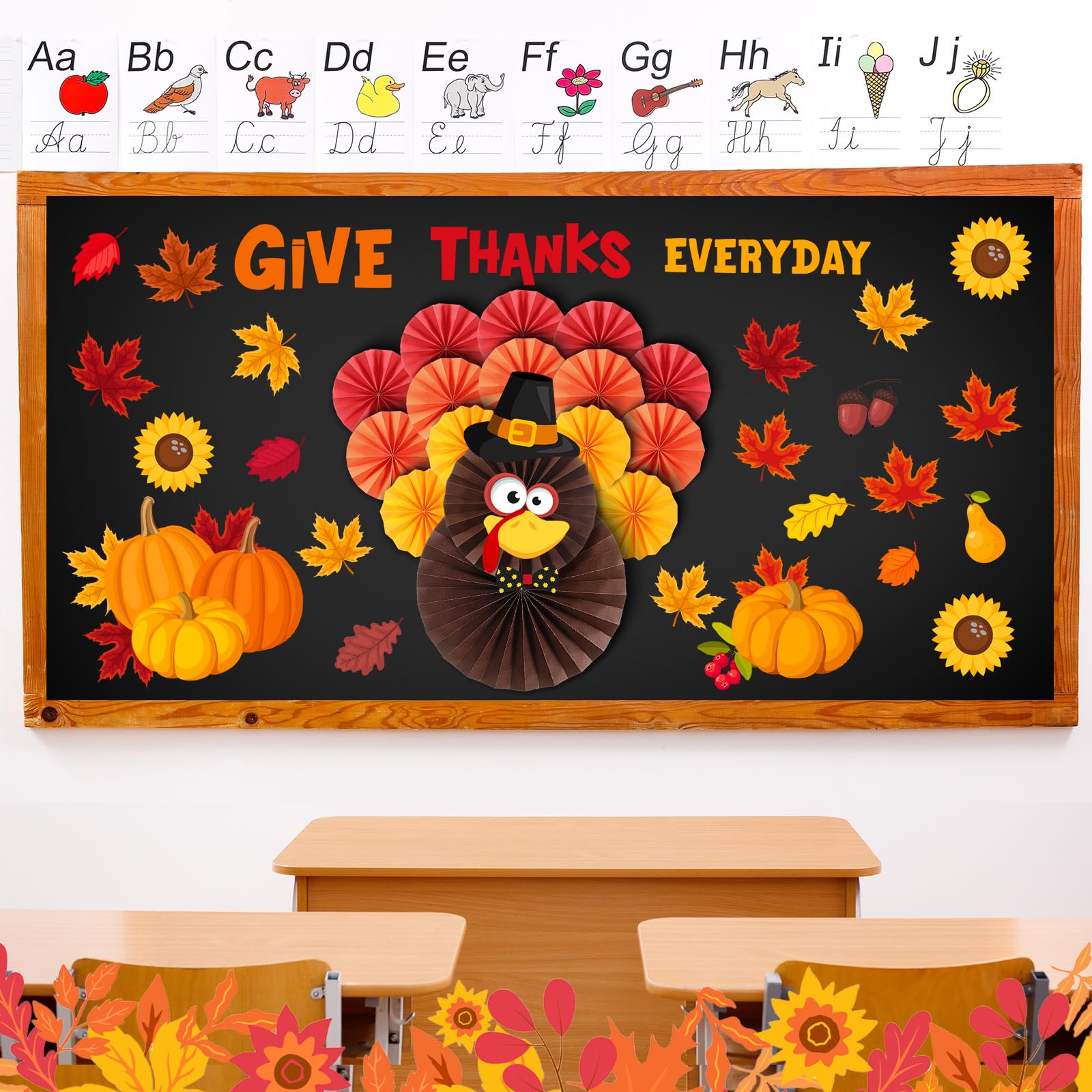 Snapklik.com : 47 Pcs Fall Bulletin Board Give Thanks Everday Paper ...