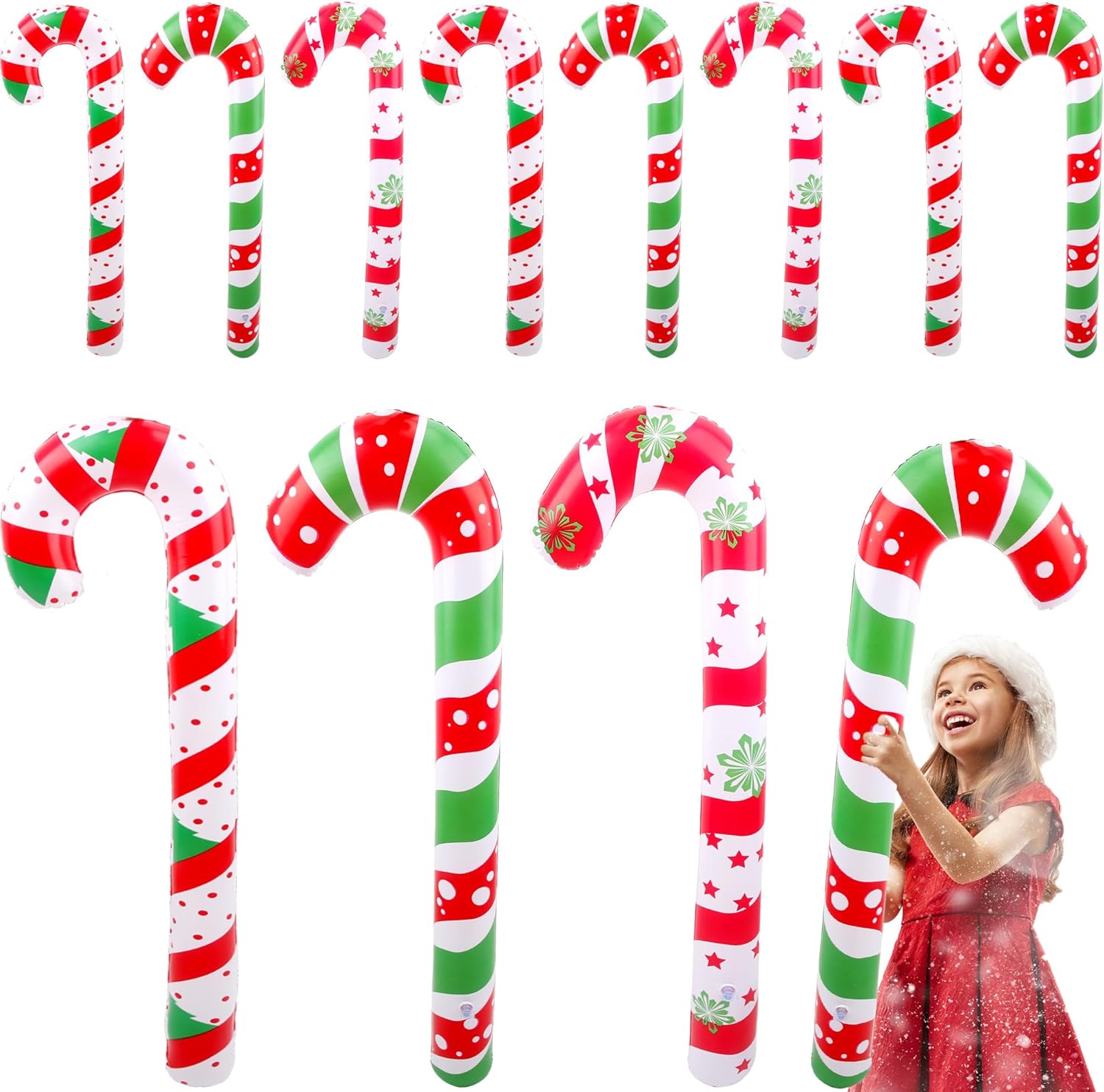 Amazon.com: Cotiny 12 Pcs 35 Inch Christmas Inflatable Candy Canes ...