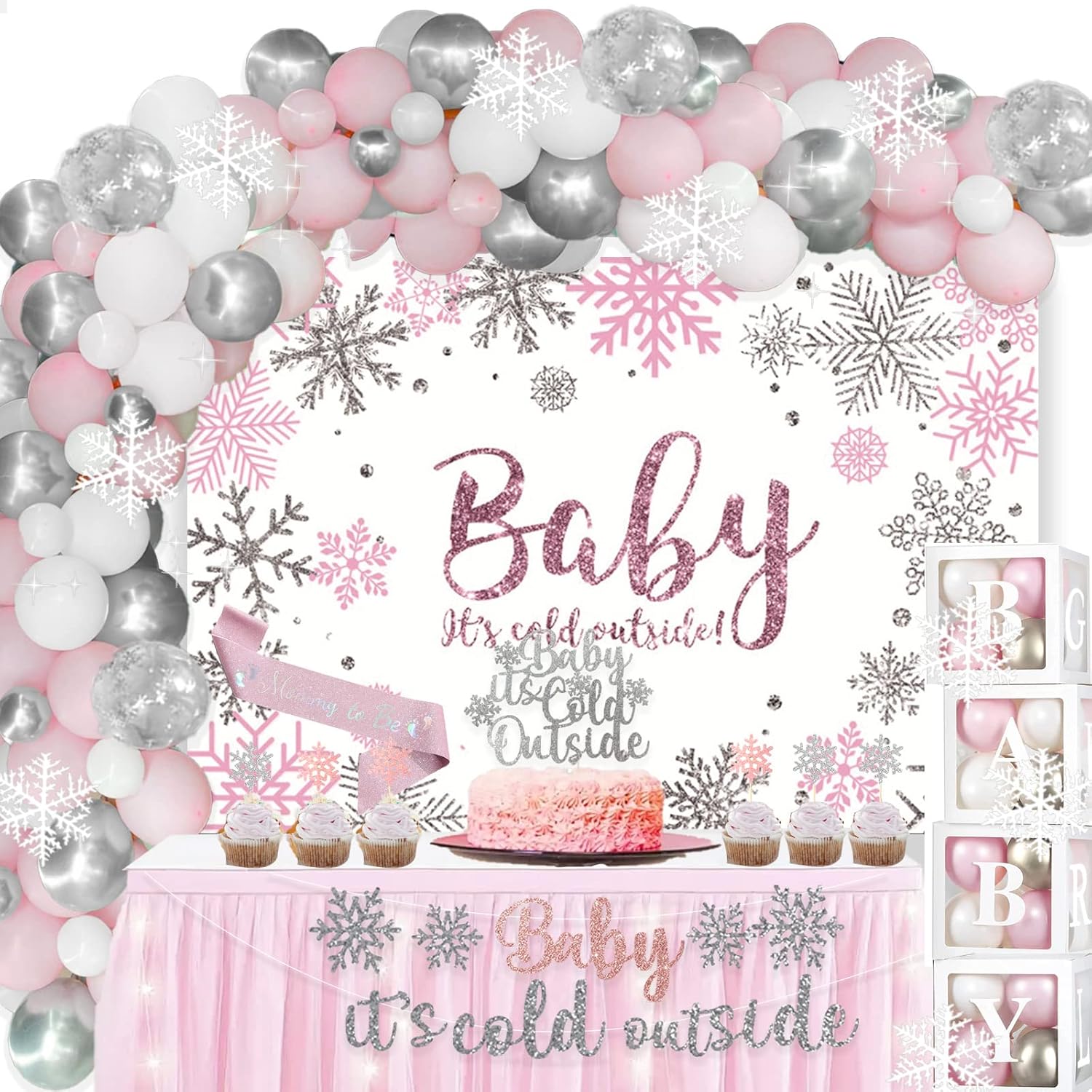 Amazon.com: 132 PCs Baby It’s Cold Outside Baby Shower Decorations ...
