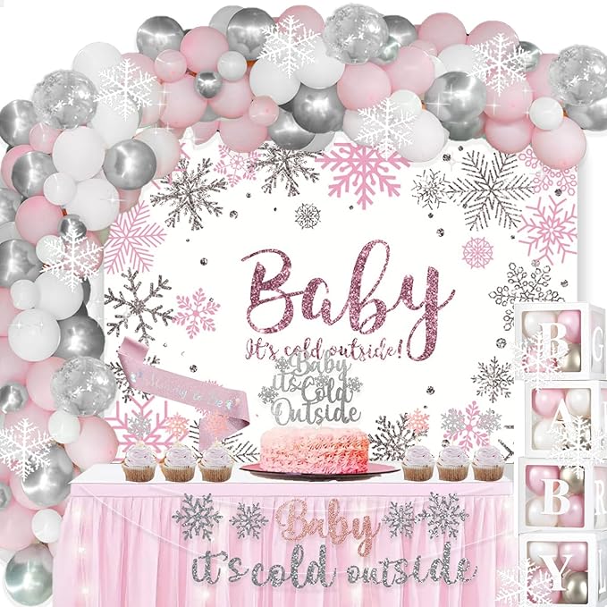 Amazon.com: 132 PCs Baby It’s Cold Outside Baby Shower Decorations ...