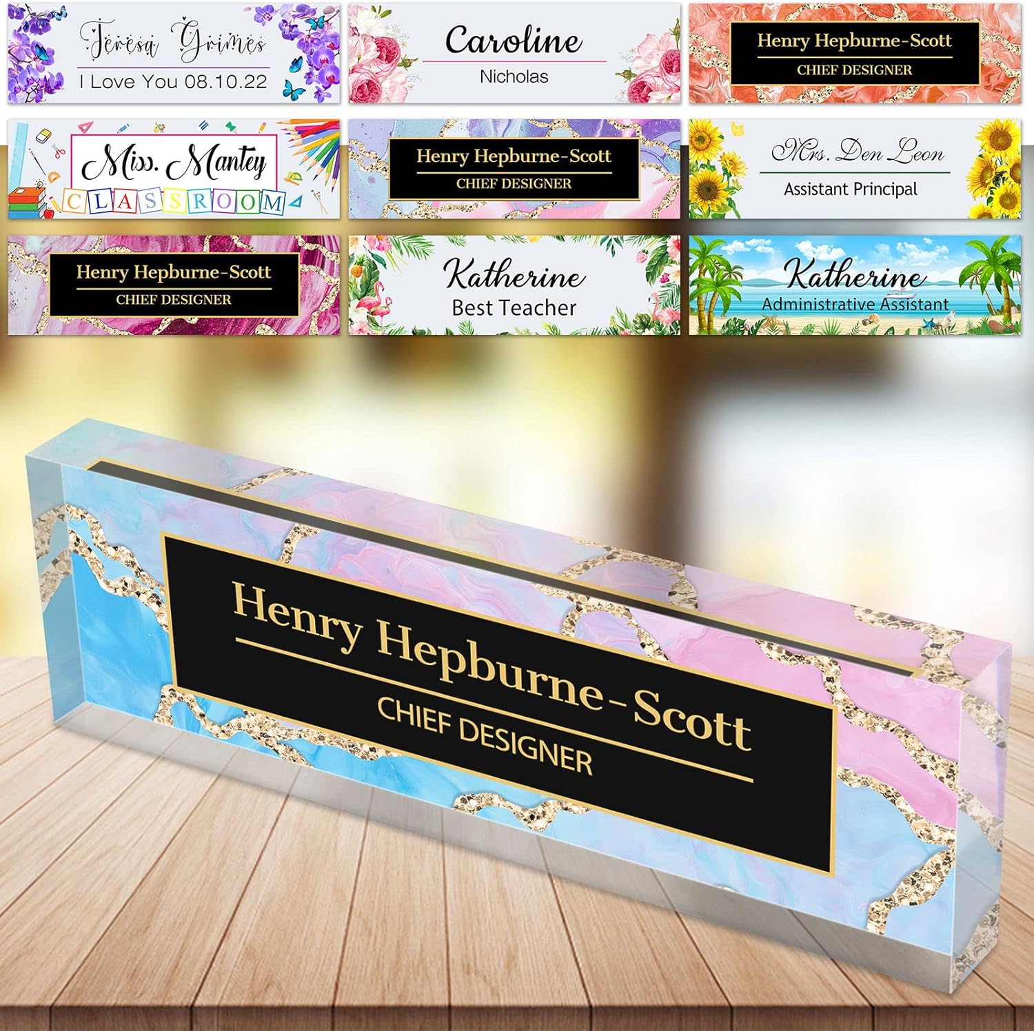 Amazon.com: Desk Name Plate Personalized Custom Name Plaque Sign for ...