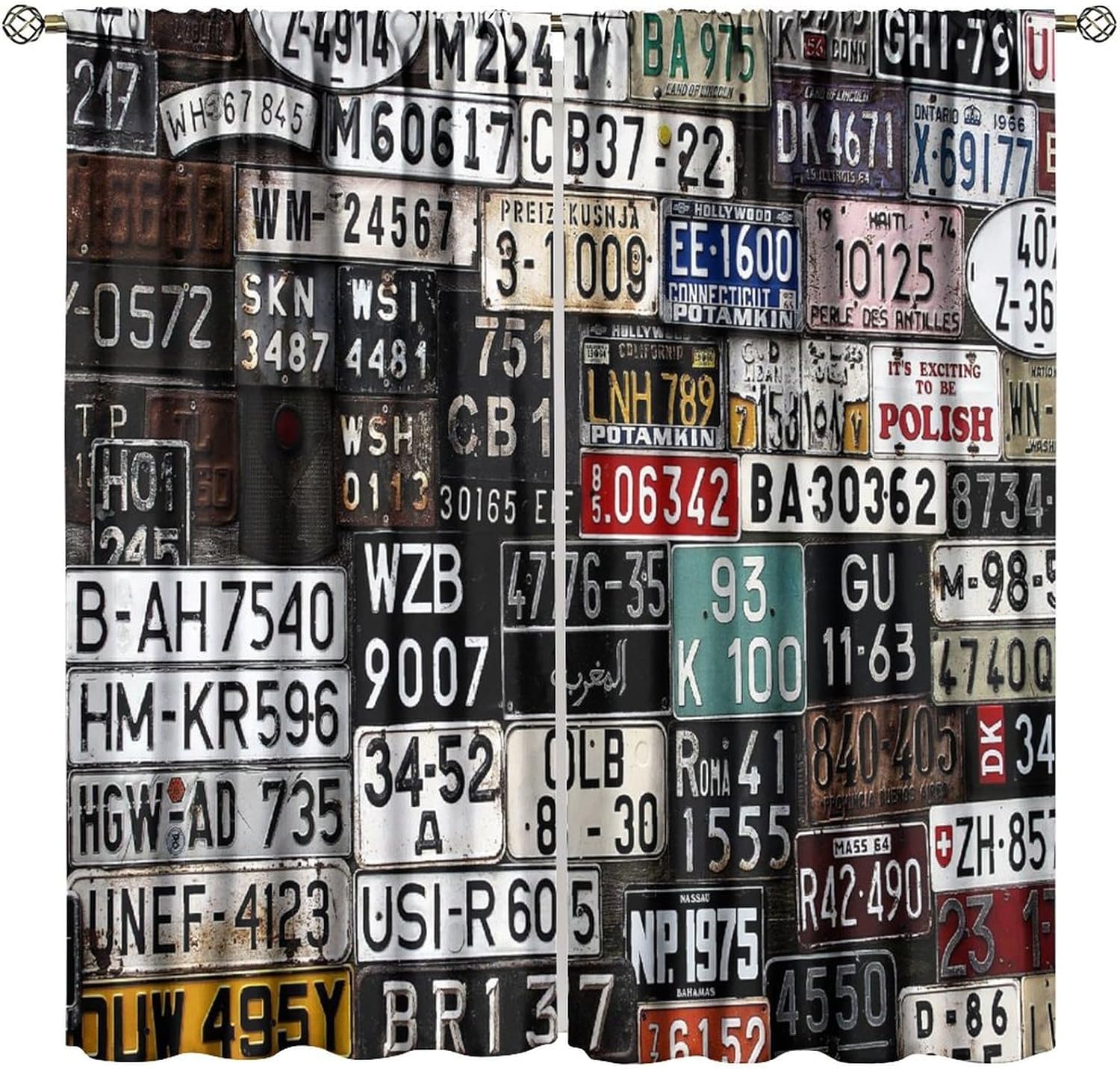 Amazon.com: Yoakiet Car Old License Plate Curtains, Modern American ...