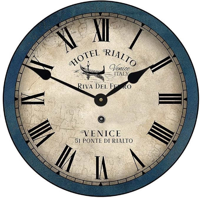 Amazon.com: Italian Hotel Wall Clock | Ultra Quiet Quartz Mechanism ...