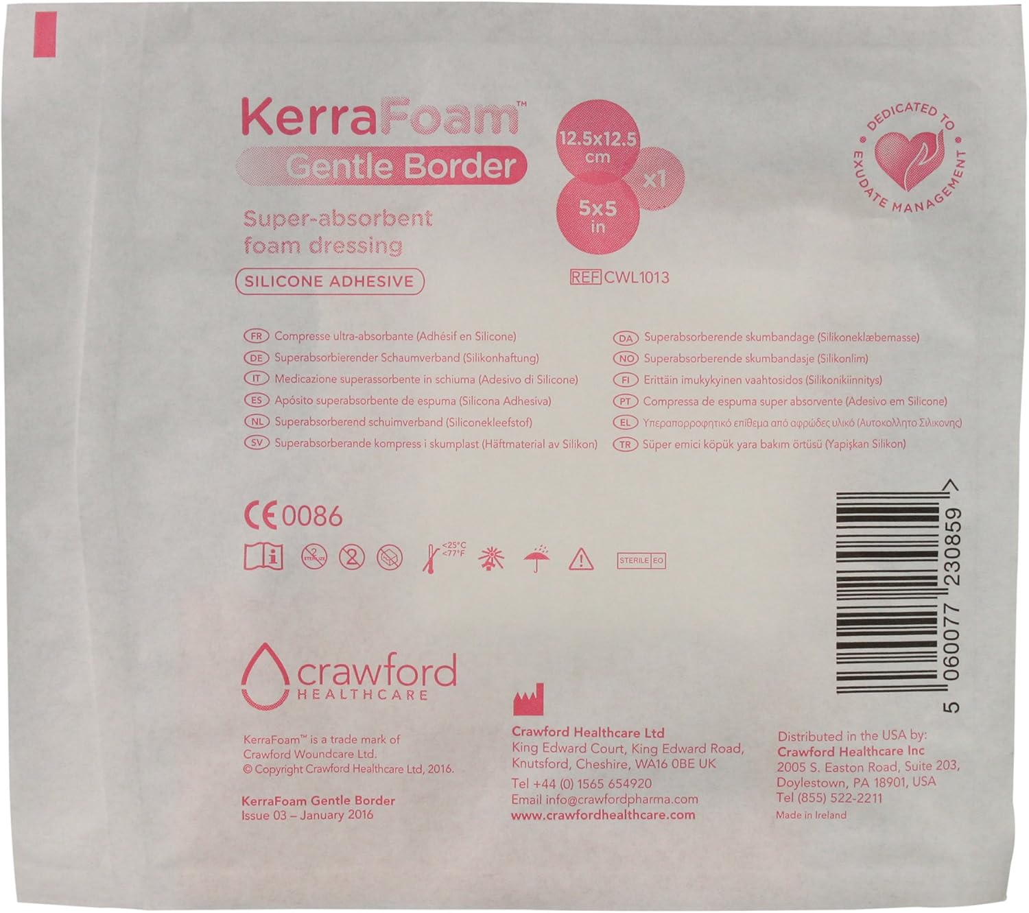 Amazon.com: KerraFoam 5" x 5" Gentle Border Foam Dressing for Wound ...