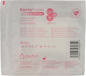 Amazon.com: KerraFoam 5" x 5" Gentle Border Foam Dressing for Wound ...