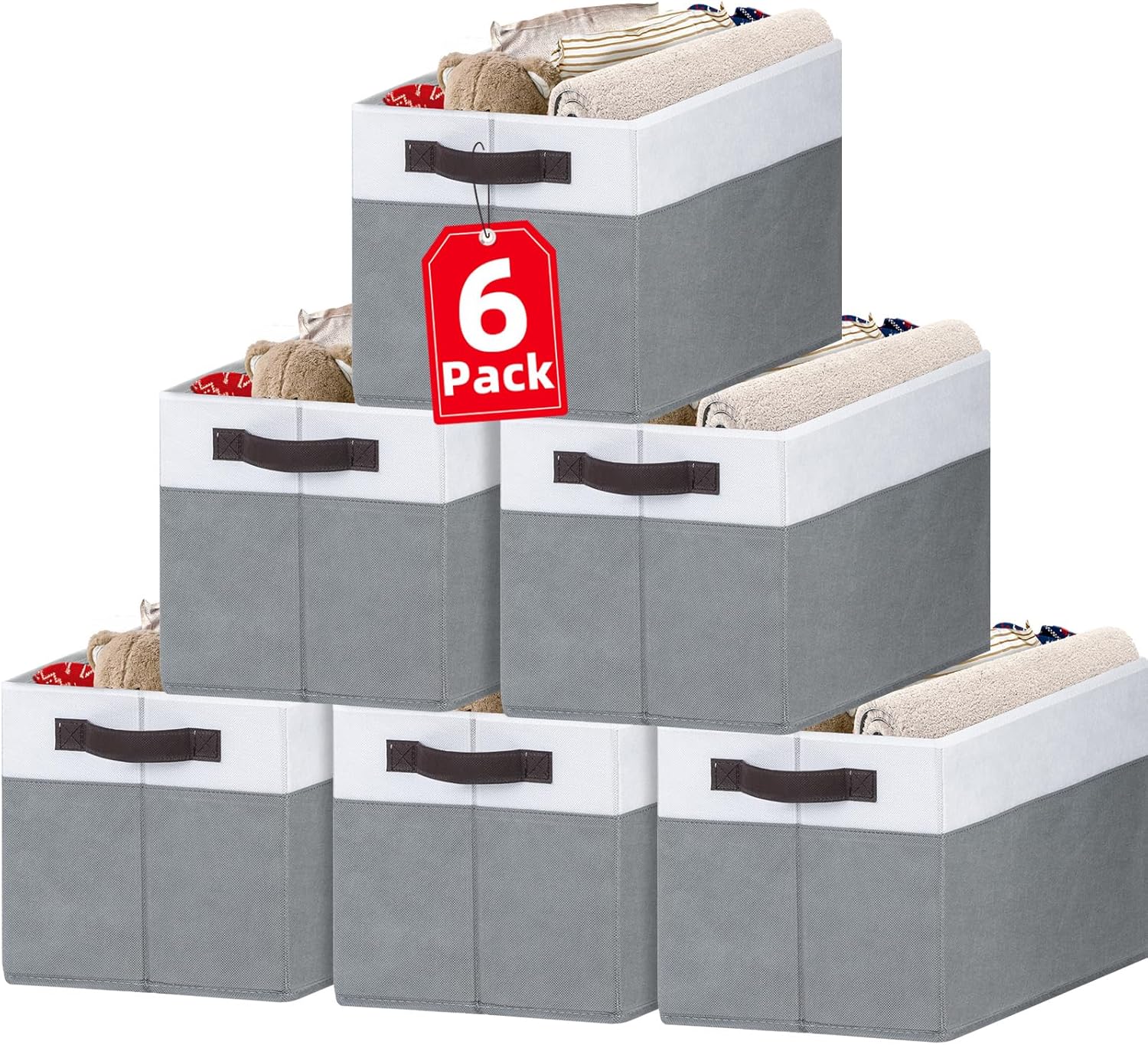 Paquete de 4 cestas de almacenamiento grandes para estantes ...