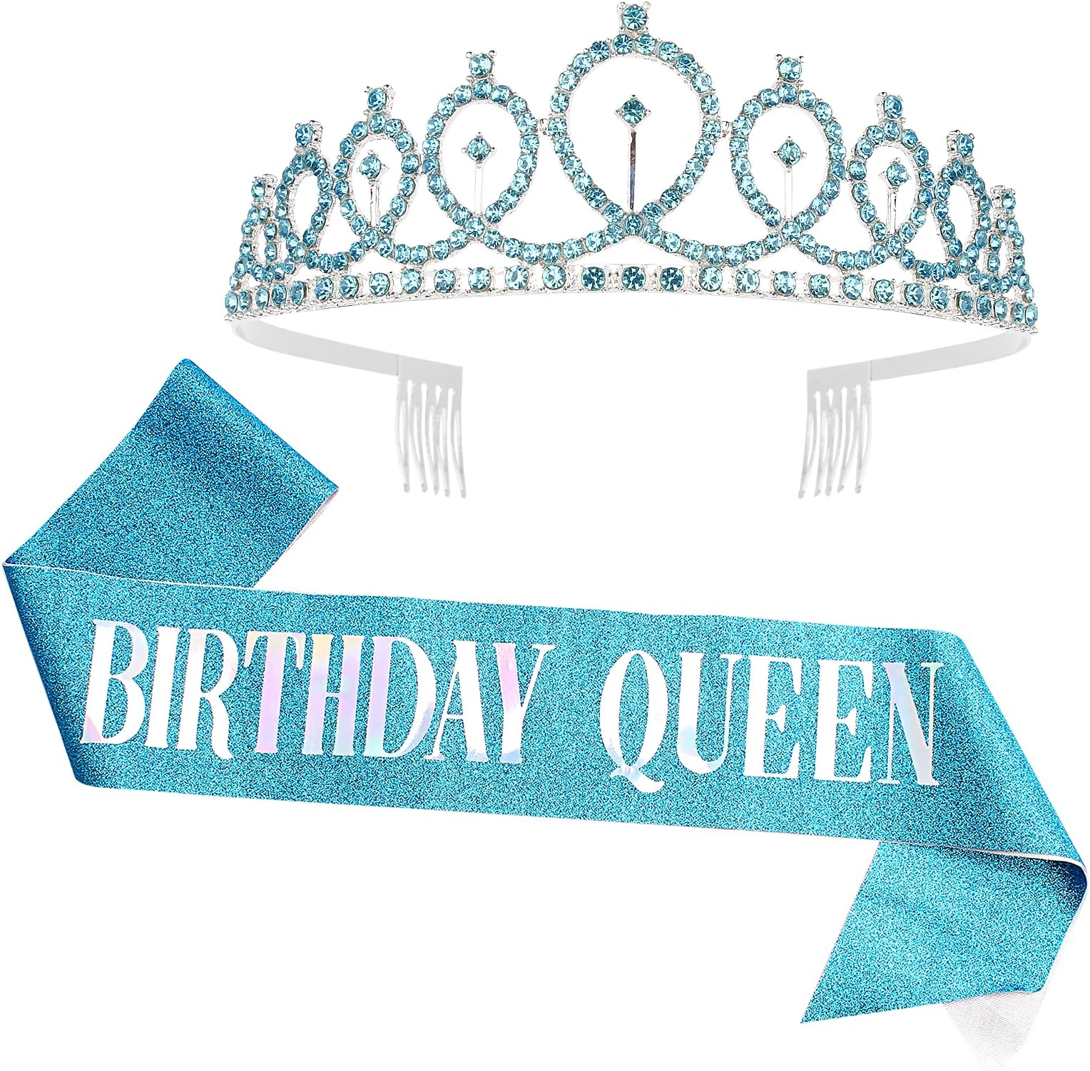 Amazon.com : CIEHER Birthday Girl Crown and Birthday Sash Birthday ...