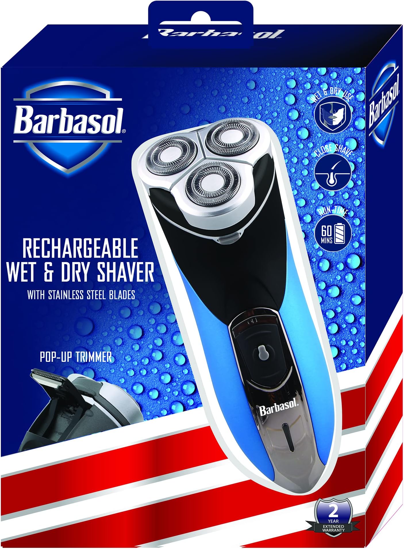 Amazon.com: Barbasol Rechargeable Electric Wet and Dry Rotary Shaver ...