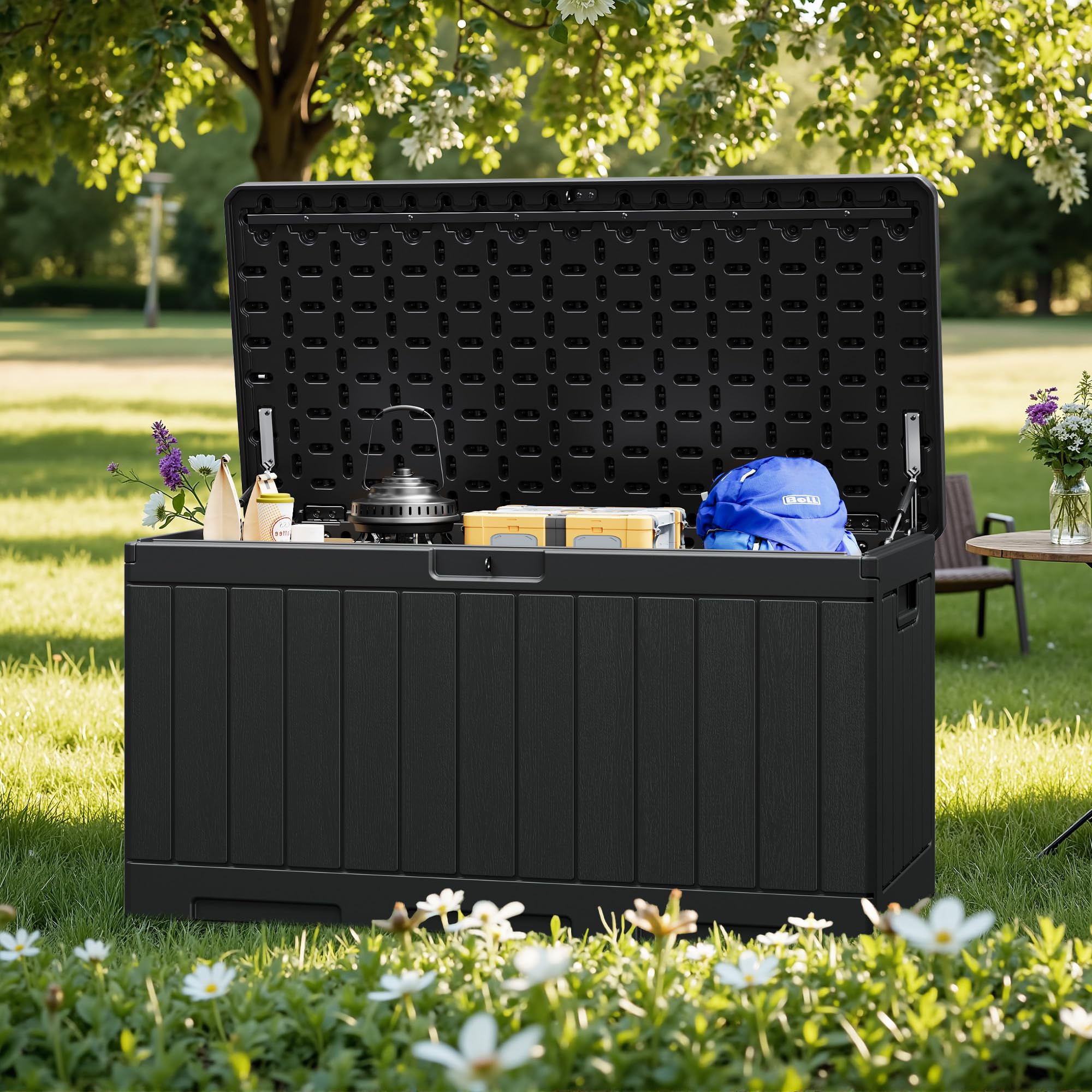 Snapklik.com : Greesum 90 Gallon HDPE Outdoor Storage Box - Waterproof