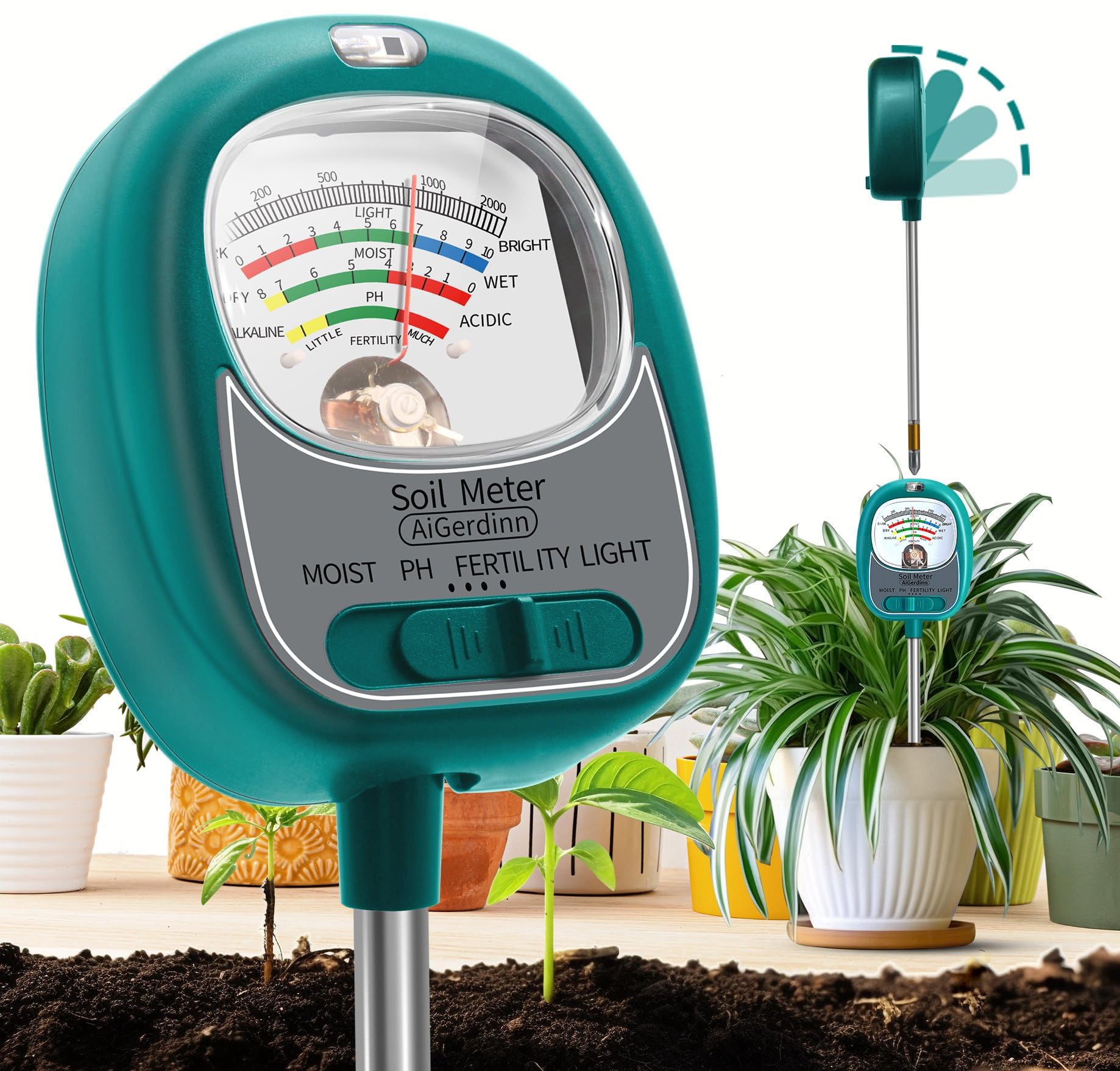 Snapklik.com : 4-in-1 Soil Test Kit, Soil Moisture Meter/Light ...