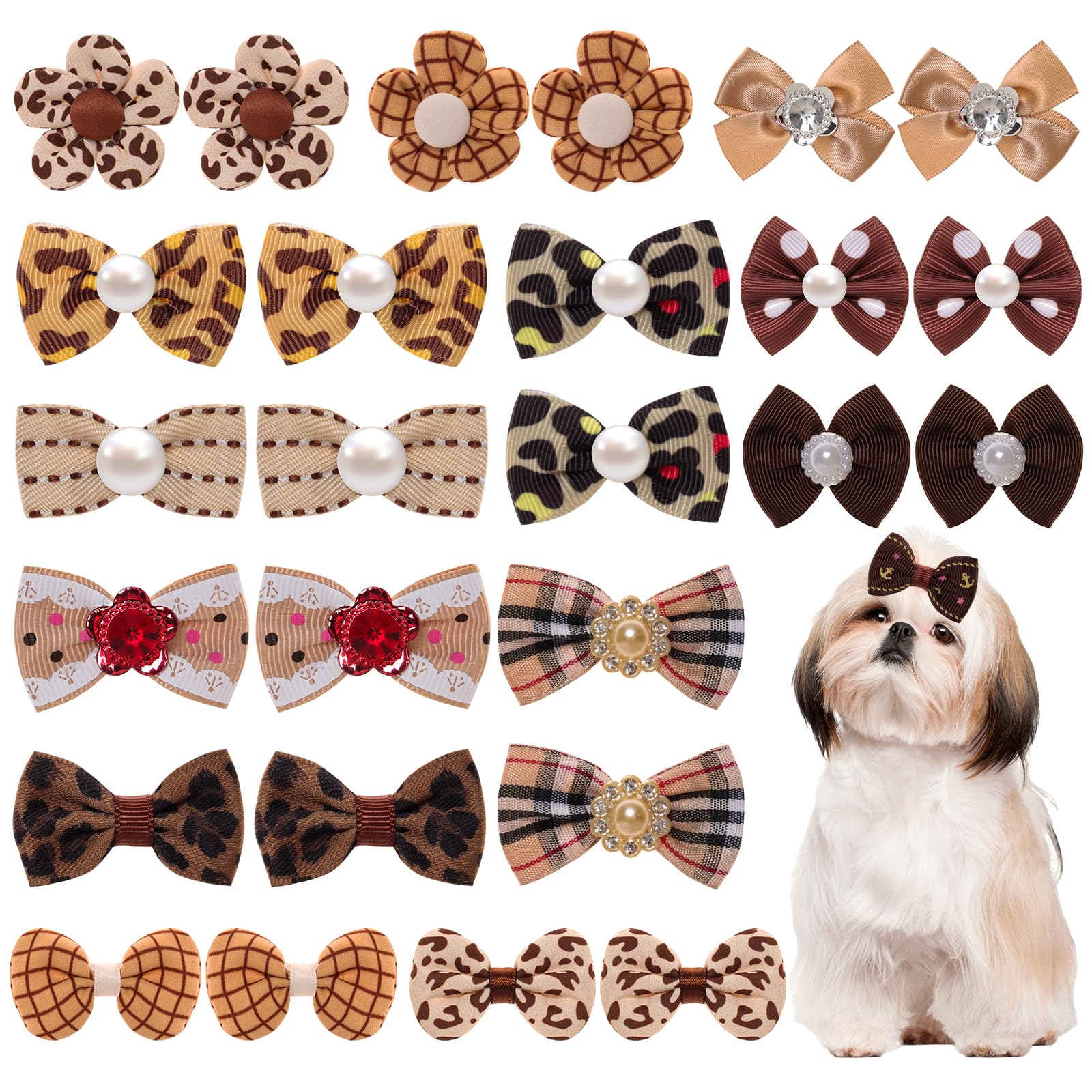 Amazon.com : 28Pcs Light Pink Small Dog Hair Bows Cute Puppy Dog ...
