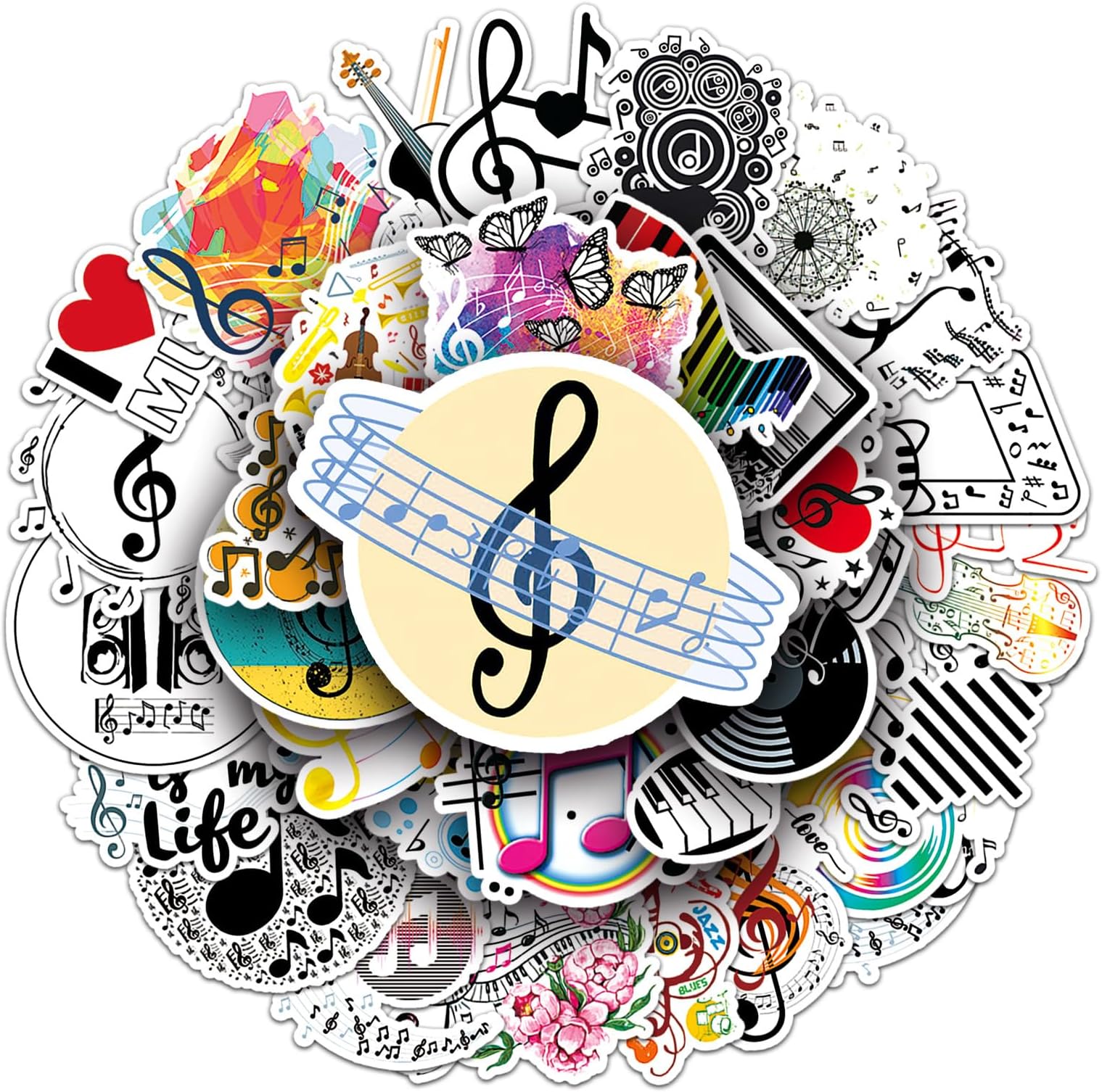 Amazon.com: Violin Stickers 61Pcs Musical Instrument Music Lovers ...