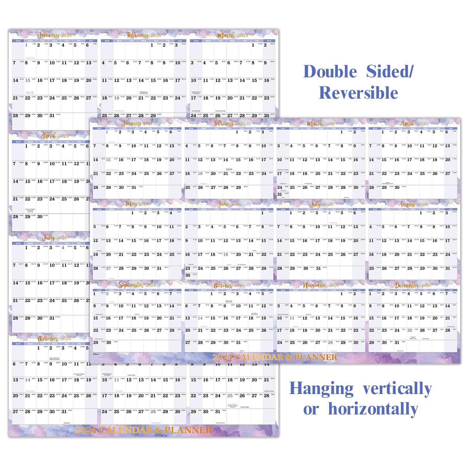 Snapklik.com : 2024 Calendar - Yearly 2024 Wall Calendar, 34.8 22.8 ...