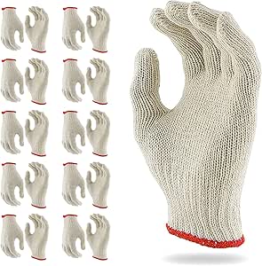 ABC PACK & SUPPLY 192 Pairs Beige String Knit Work Gloves 9.5 Inch ...