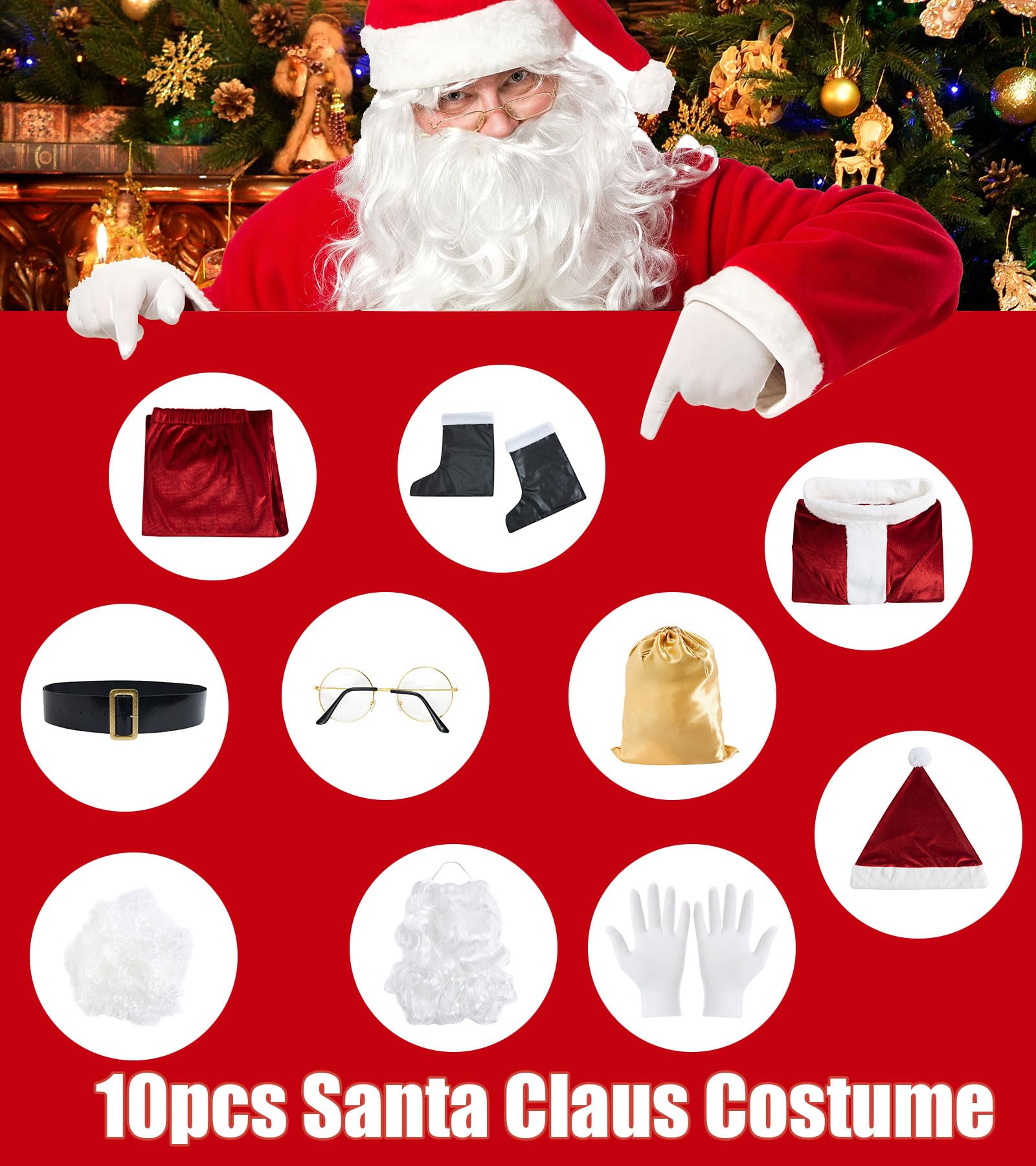 Snapklik.com : Santa Suit Adults Christmas Santa Claus Costume For Men ...