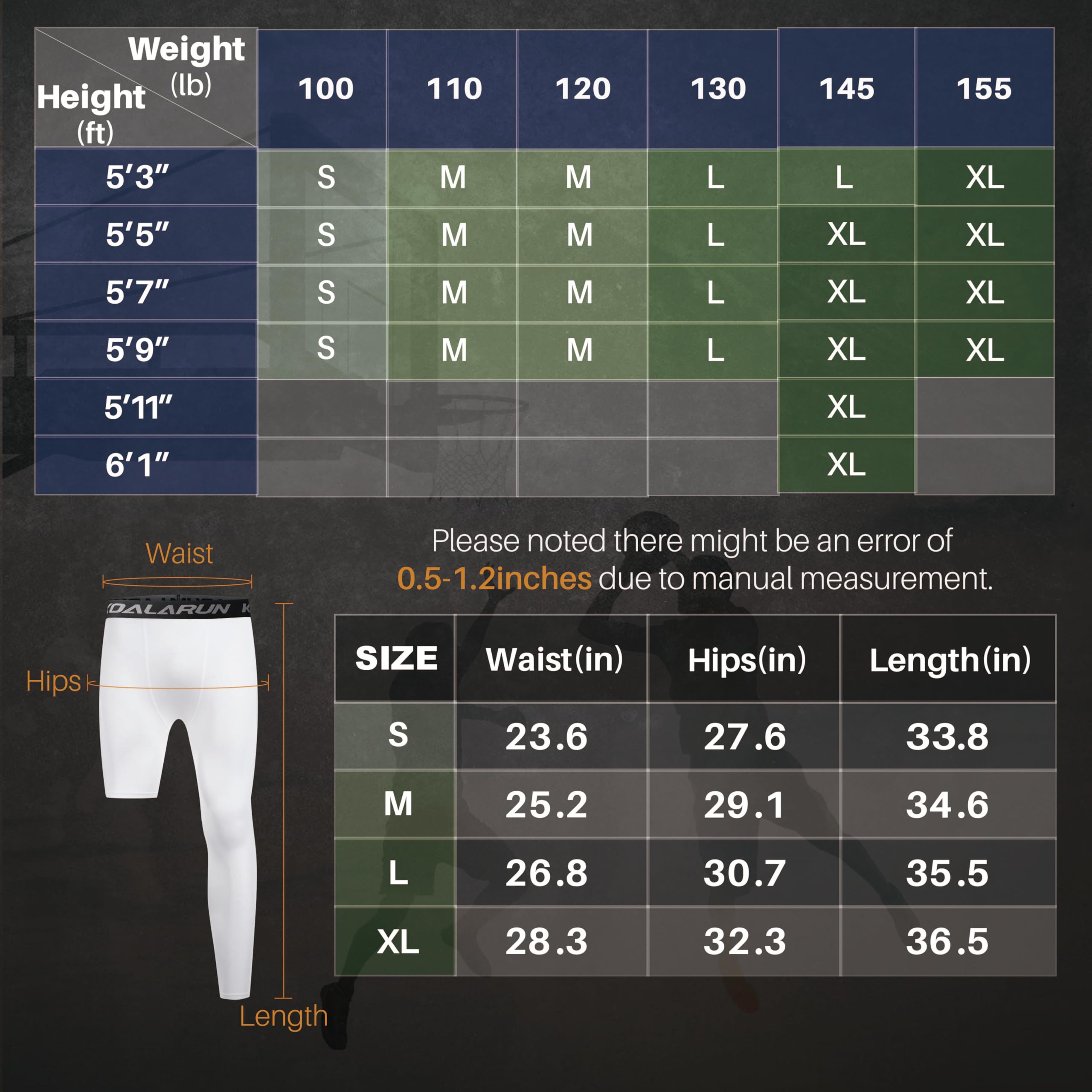 Snapklik.com : One Leg Compression Tights Full Length For Basketball ...