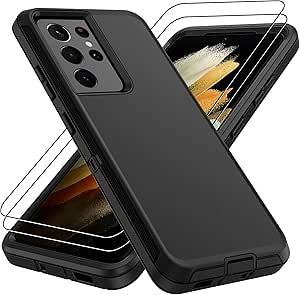 Amazon.com: for Samsung Galaxy S21 Ultra Case, Galaxy S21 Ultra Case with 2Pcs HD Screen ...