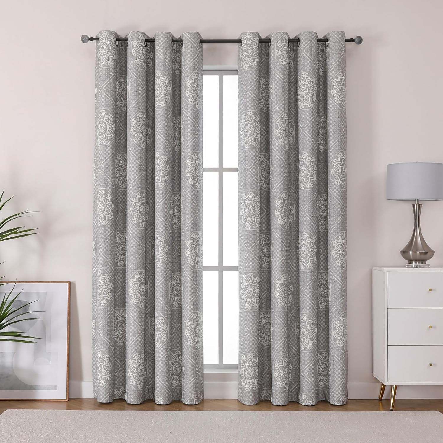 Amazon.com: Airwill Vintage Medallion Pattern Blackout Curtains, Room ...