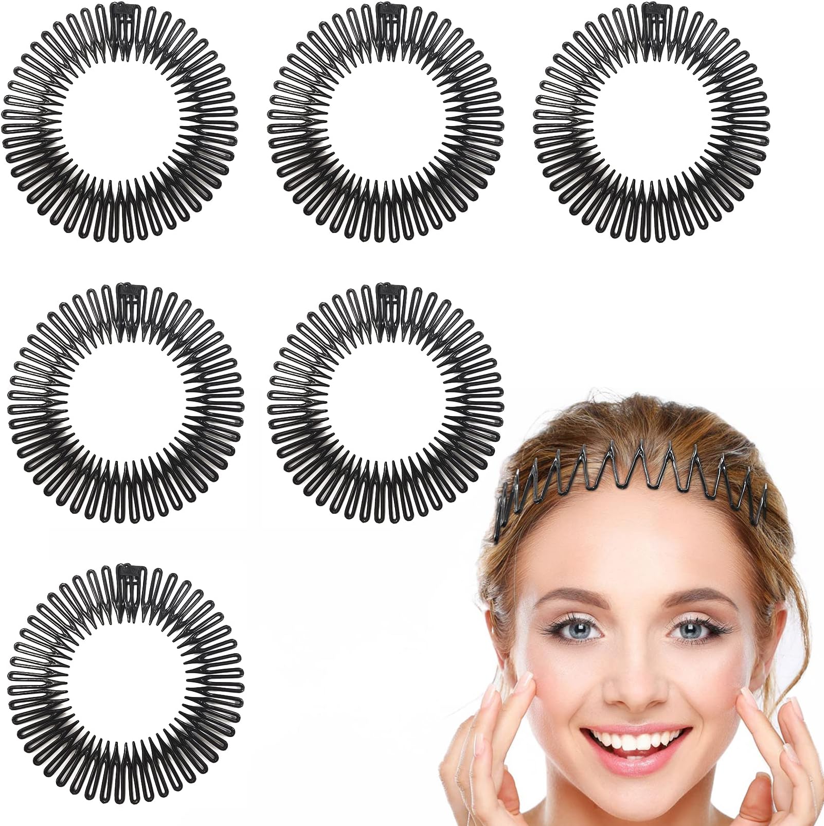 Amazon.com : 6 PCS Flexible Plastic Circle Hair Combs with Teeth for ...