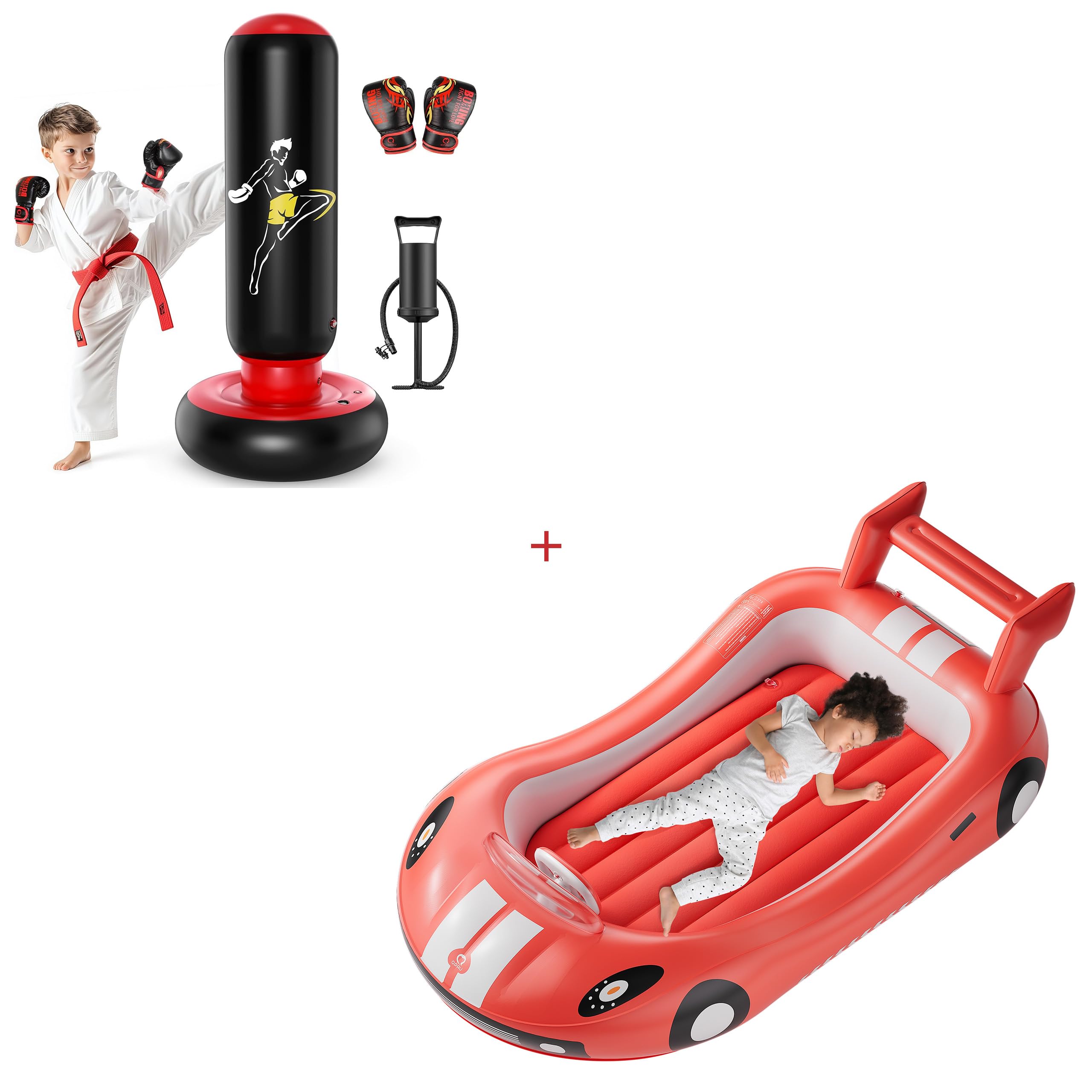 Amazon.com : QPAU Kids Punching Bag Toy with Boxing Gloves and ...