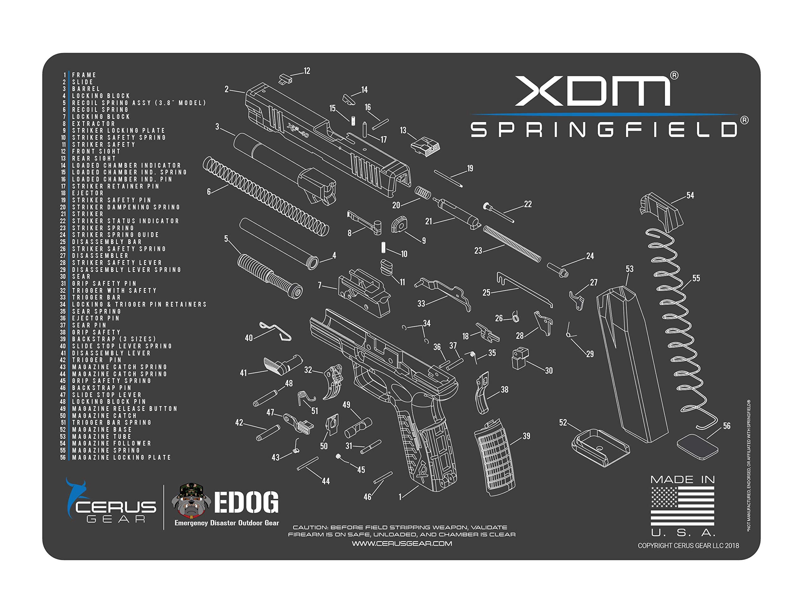 Buy EDOG Springfield Armory XDm Cerus Gear Schematic (Exploded View ...