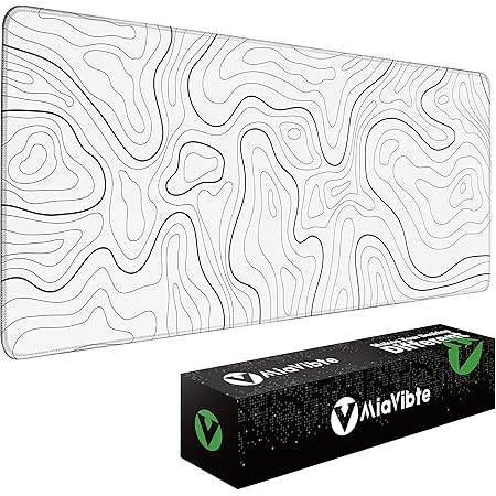Amazon.com : White Gaming Mouse Pad Desk Pad,XL Minimalist Topographic ...