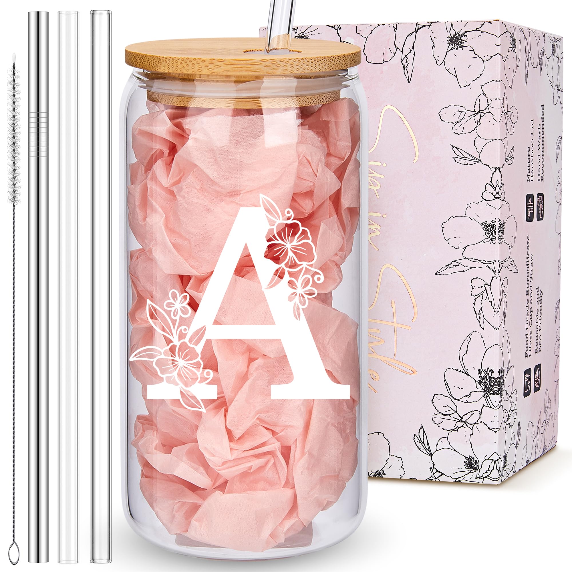 Birthday Gifts for Women, Personalized Customized Cute Glass Cups with ...