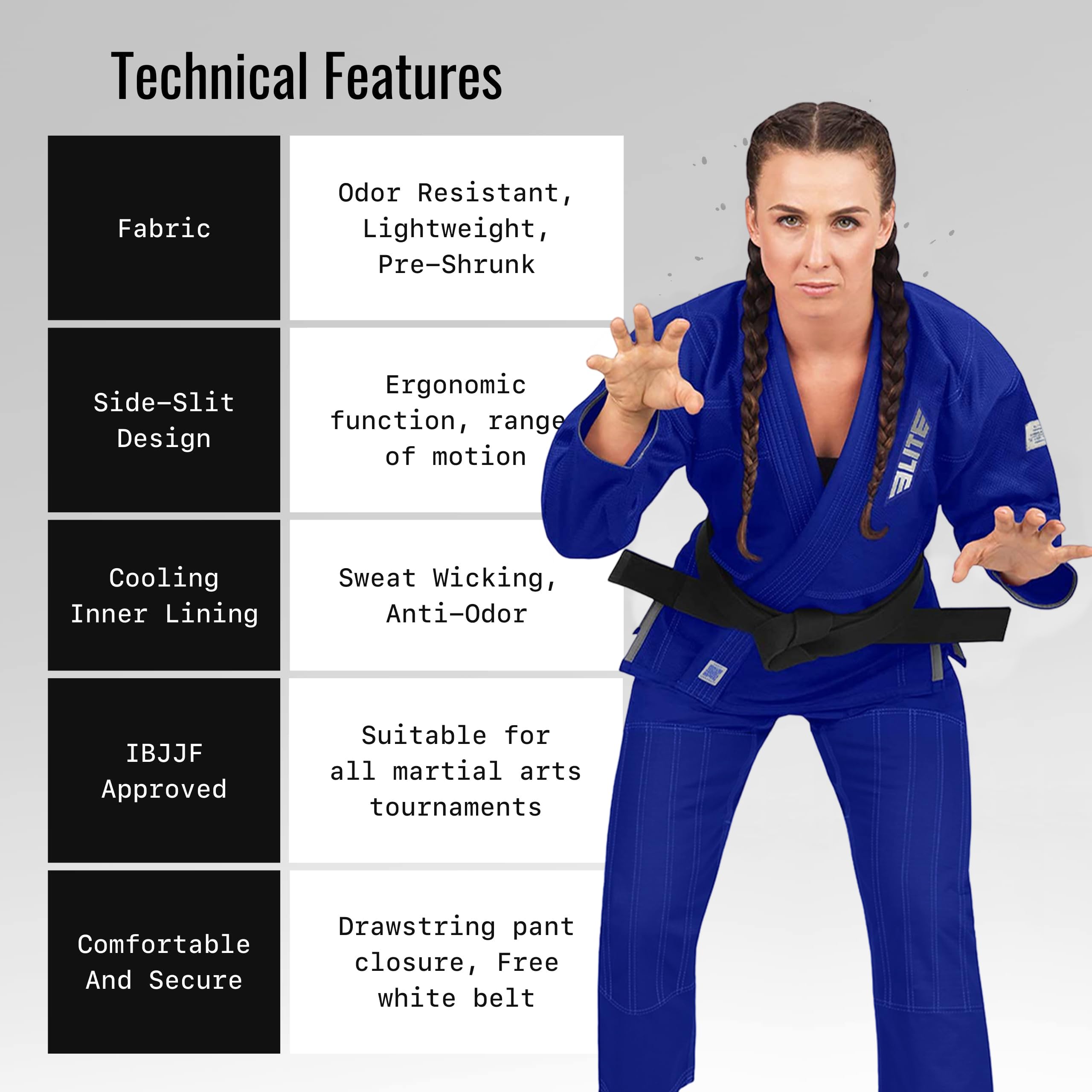 Snapklik.com : Elite Sports Ultra-Light Womens BJJ GI - IBJJF Jiu-Jitsu ...