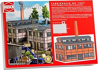Amazon.com: Busch 1557 Paper Mill Predict Hall HO Structure Scale Model ...