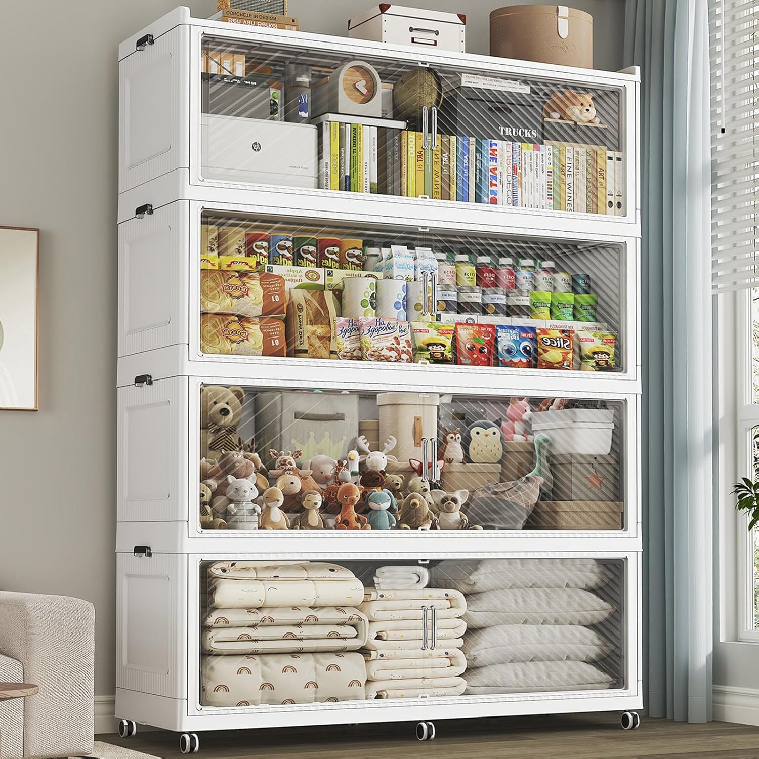 Amazon.com - QAVABIN 320GAL Extra Large Stackable Storage Bins with Lid ...