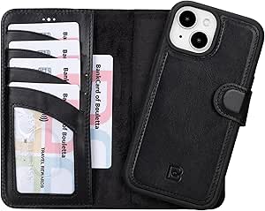 Amazon.com: BOULETTA for iPhone 15 Case Magsafe Compatible Full Grain Leather, Magnetic ...
