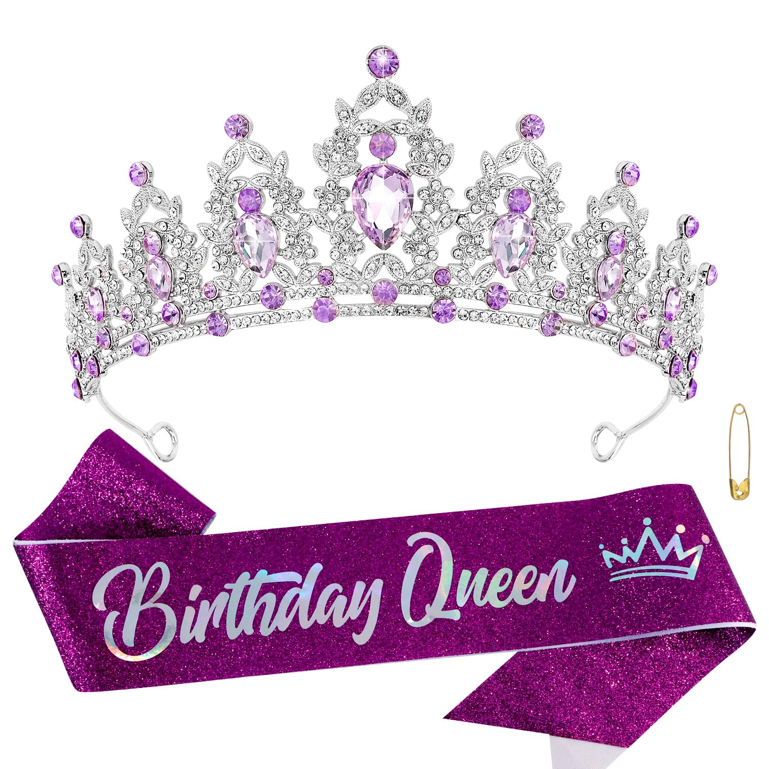Amazon.com : Atoden Birthday Crown and Birthday Queen Sash Birthday ...