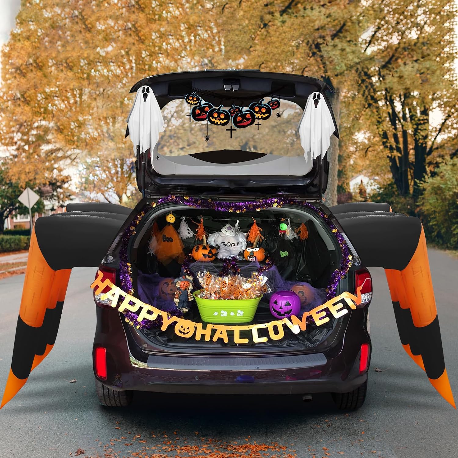 Amazon.com: 9.5 Ft Halloween Inflatable Decoration,Trunk Or Treat Car ...
